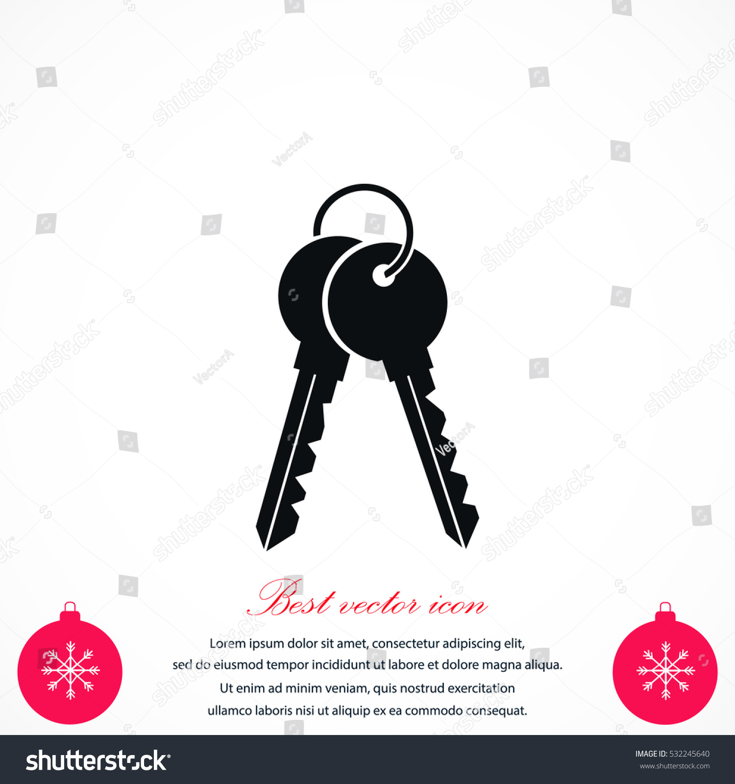 Keys Icon Vector Flat Design Best Stock Vector (Royalty Free) 532245640 ...