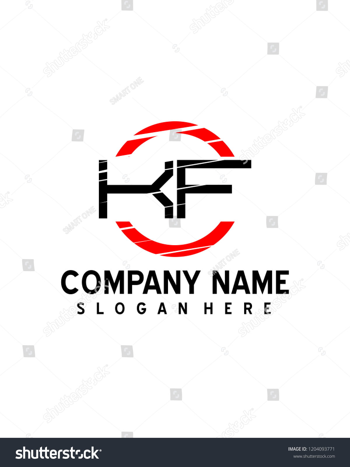 Kf Initial Logo Circle Template Vector Stock Vector (Royalty Free ...
