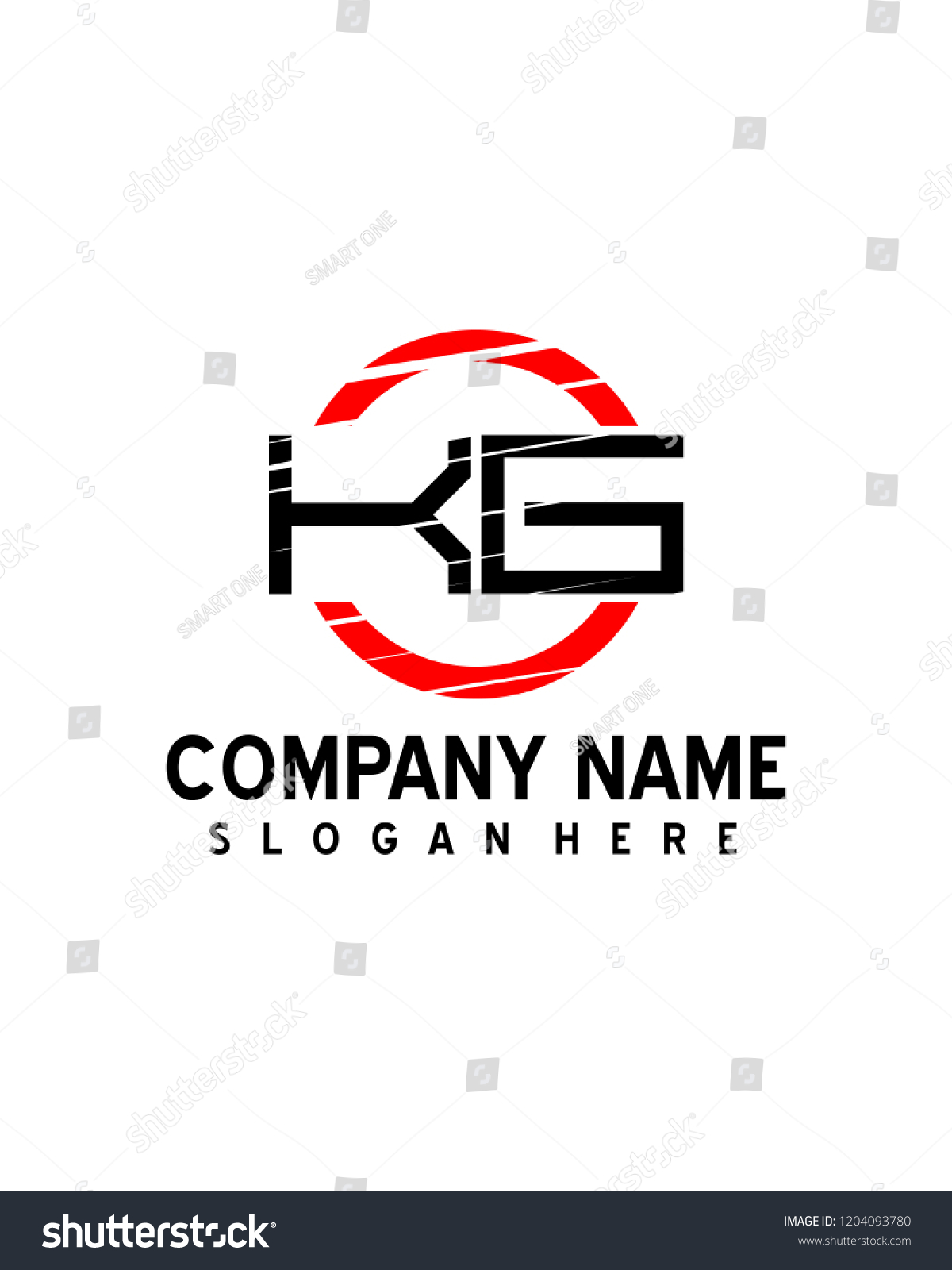 Kg Initial Logo Circle Template Vector Stock Vector (Royalty Free ...
