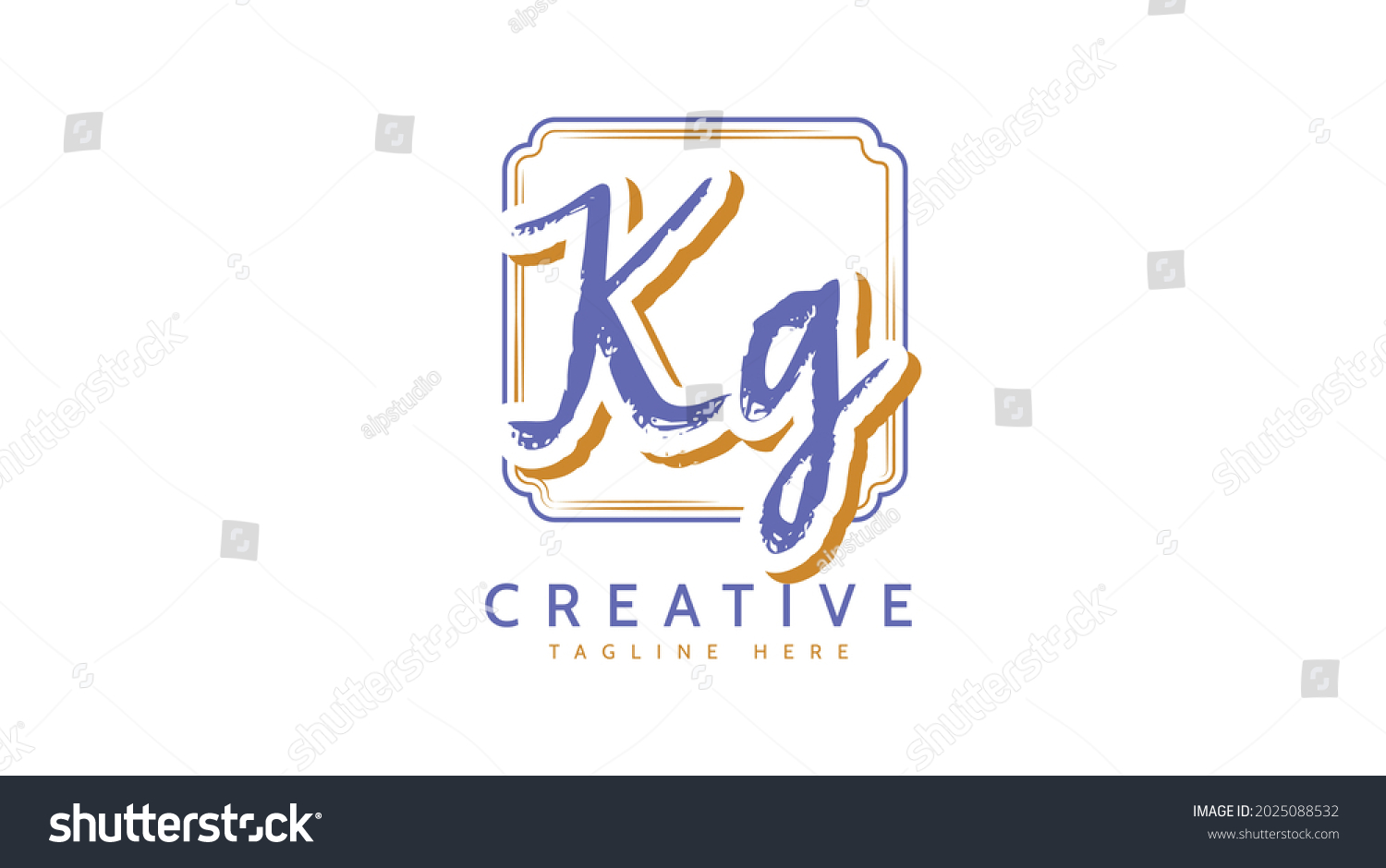Kg Initials Handwriting Logo Vector Stock Vector (Royalty Free) 2025088532