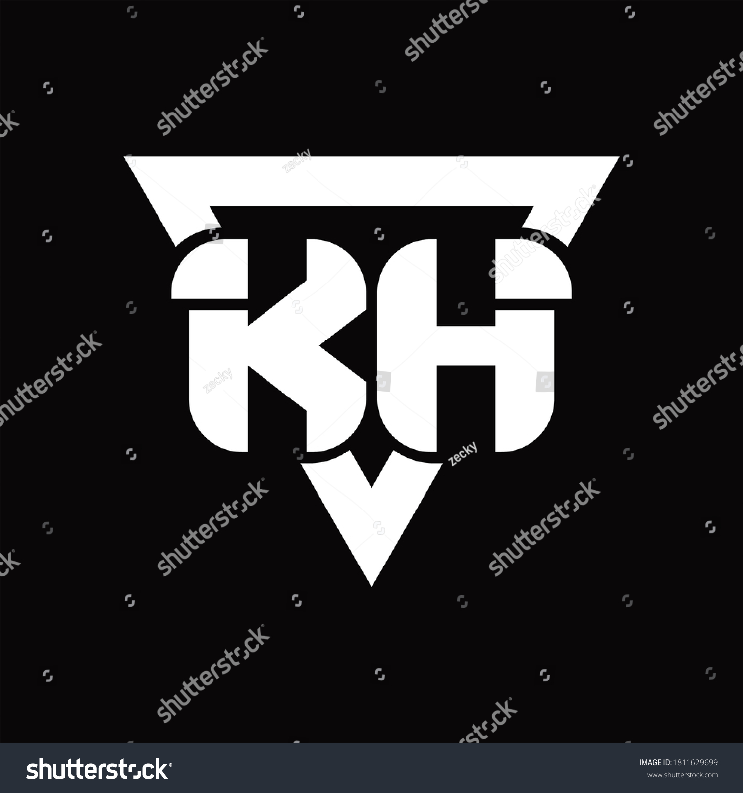 Kh Logo Monogram Triangle Shape Rounded Stock Vector (Royalty Free ...