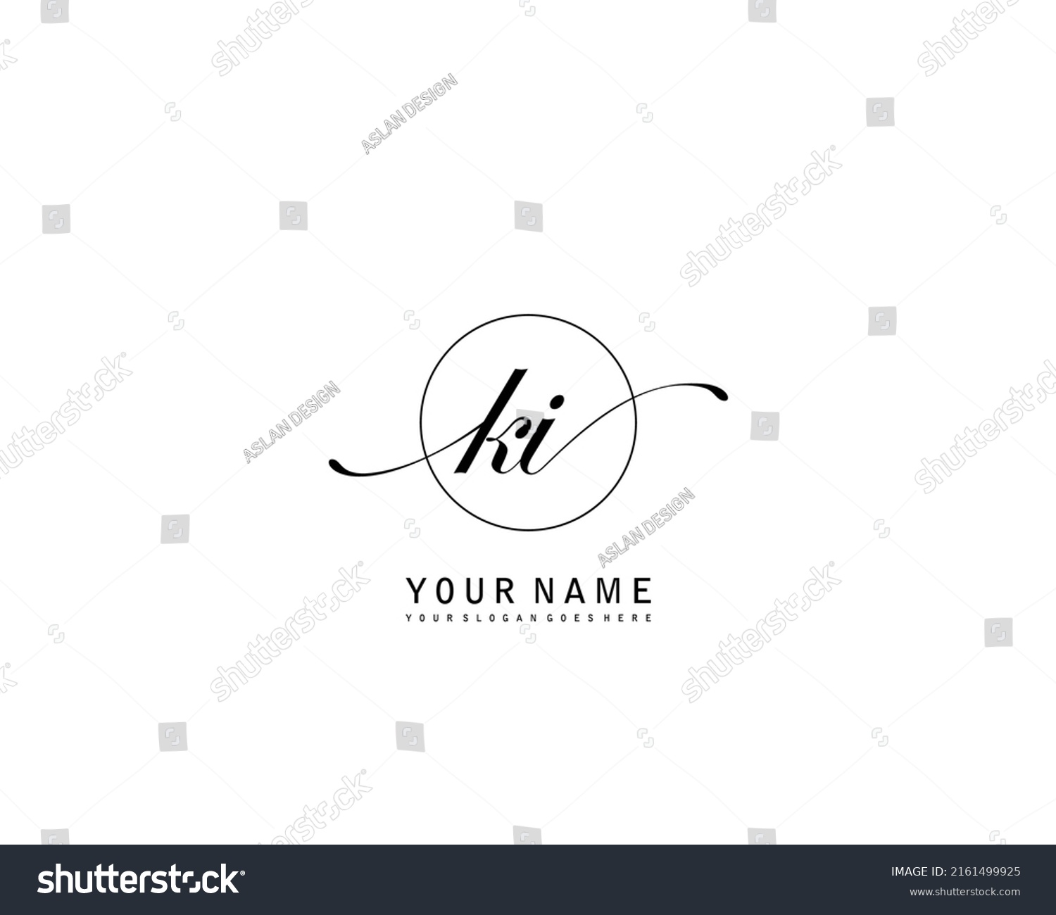 Ki Initial Beauty Monogram Logo Vector Stock Vector (Royalty Free ...