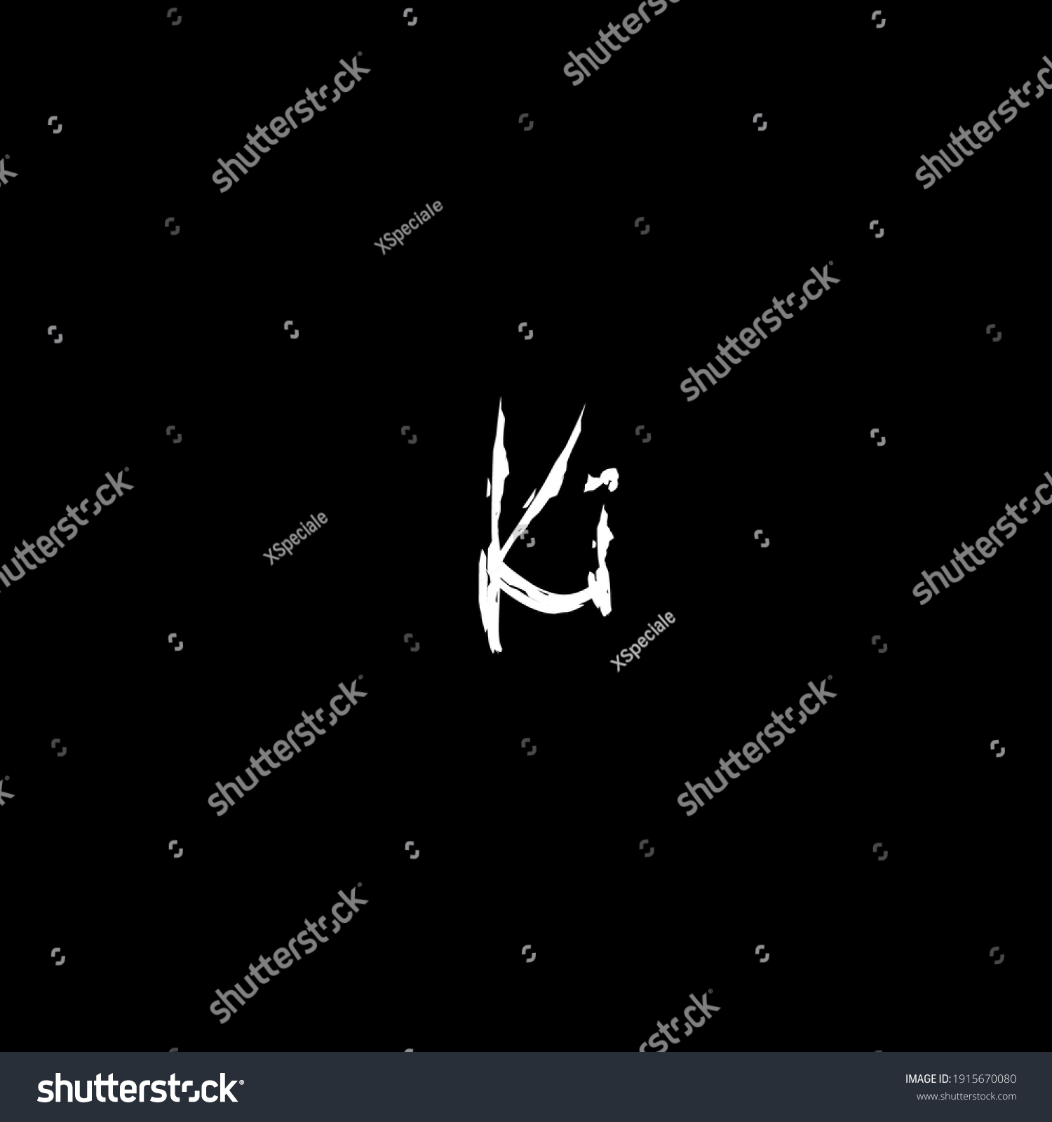 Ki Initial Handwritten Calligraphy Monogram Logo Stock Vector (Royalty ...