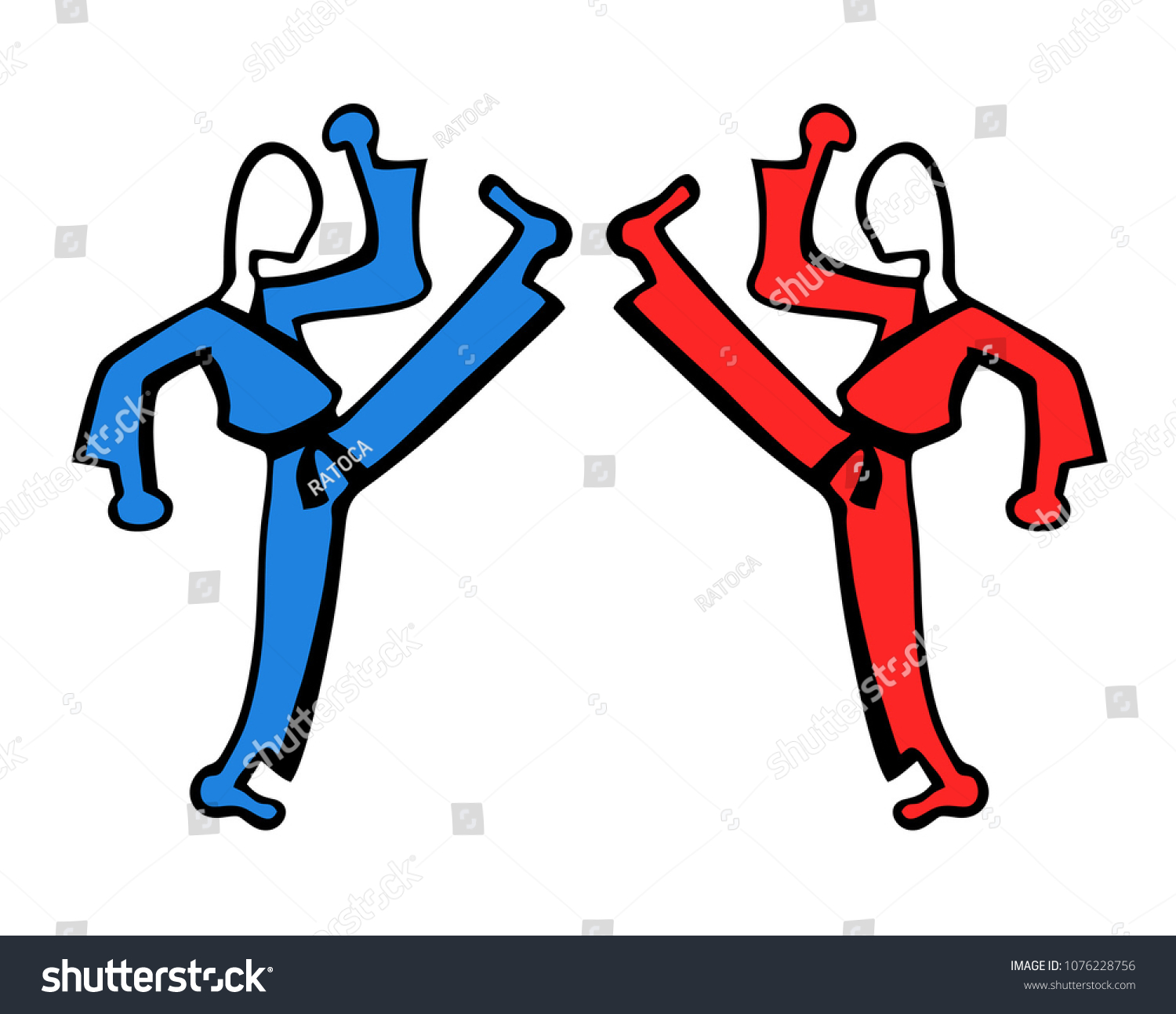 Kick Karate Symbol Stock Vector (Royalty Free) 1076228756