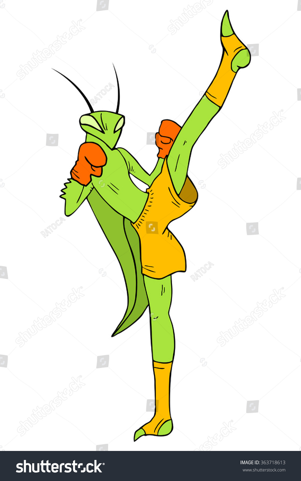 Kick Mantis Illustration: vector de stock (libre de regalías) 363718613 ...