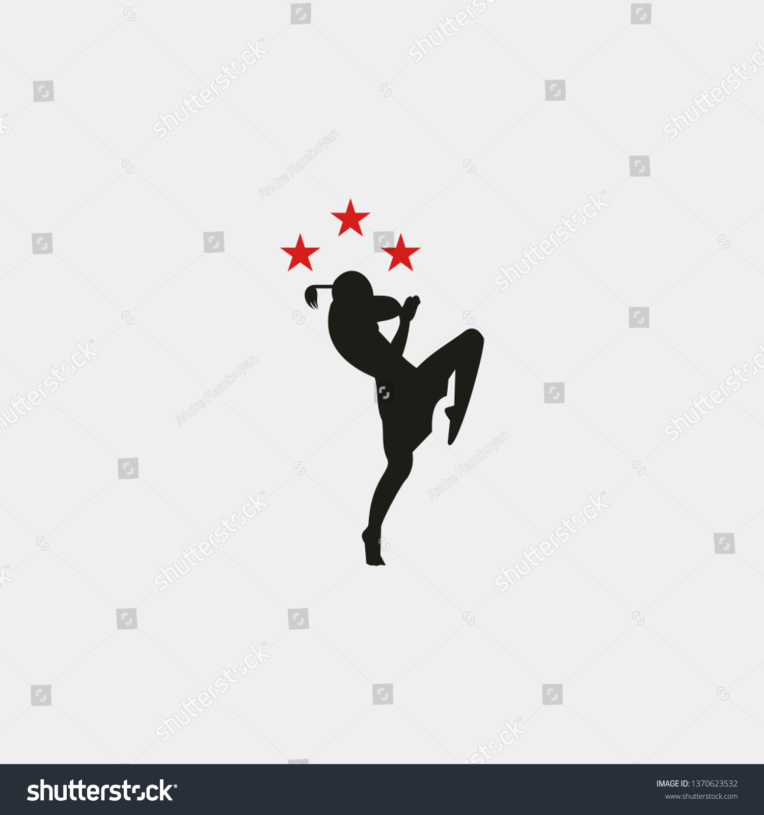 Kickboxing Logo Template Stock Vector (Royalty Free) 1370623532