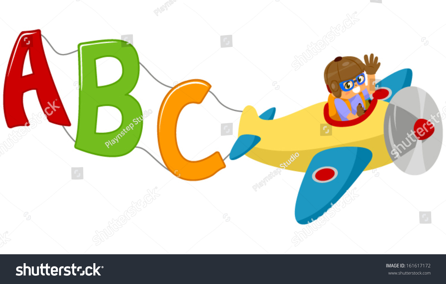 Kid Airplane Abc Stock Vector (Royalty Free) 161617172