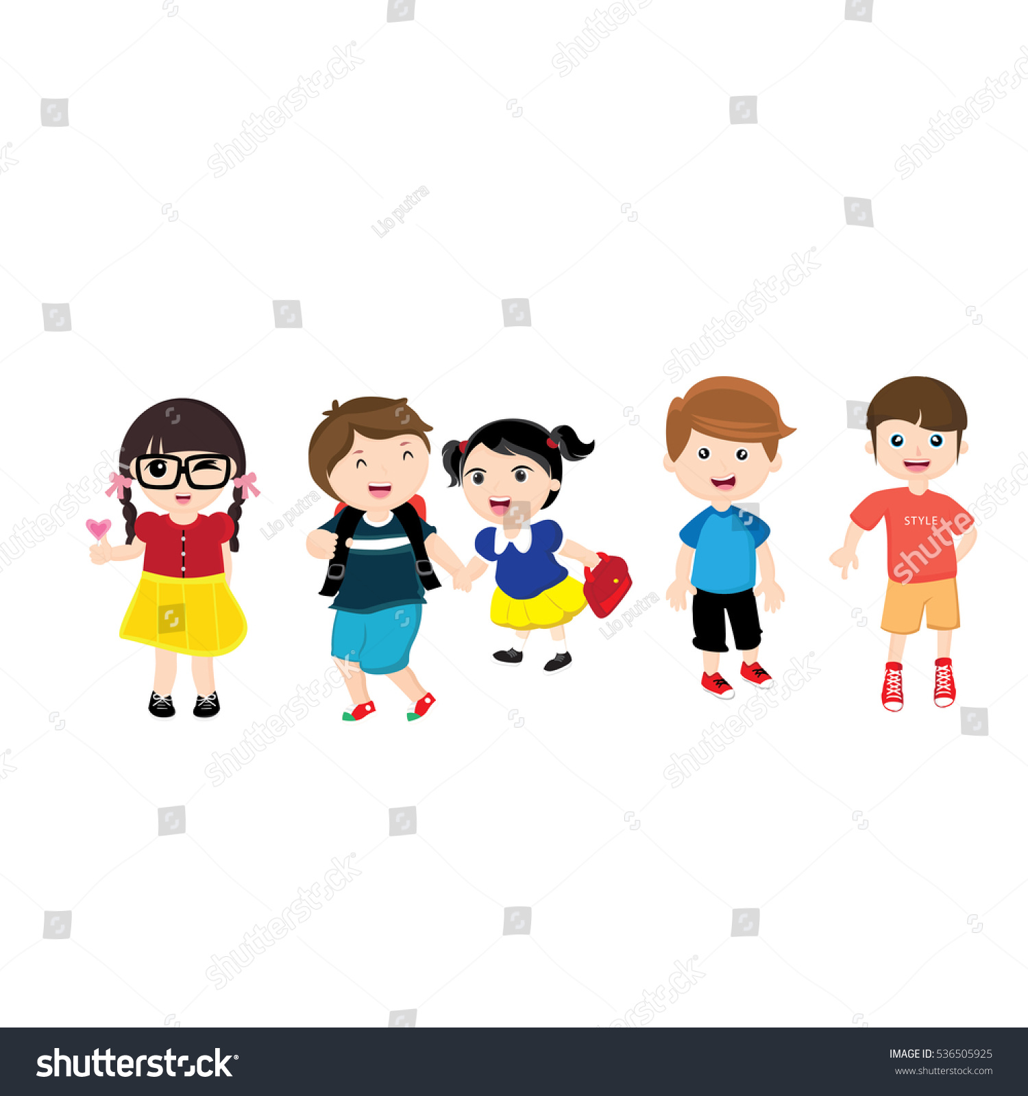 Kid Cartoon Characters Set Vector Illustration Stock Vector (Royalty ...