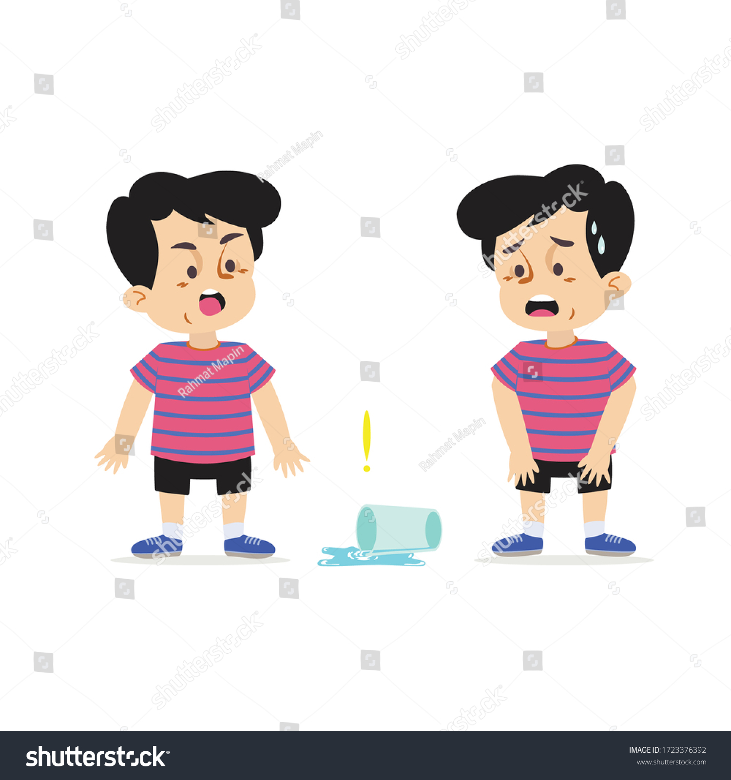 Kid Child Get Caught Expression Vector Stock Vector (Royalty Free ...