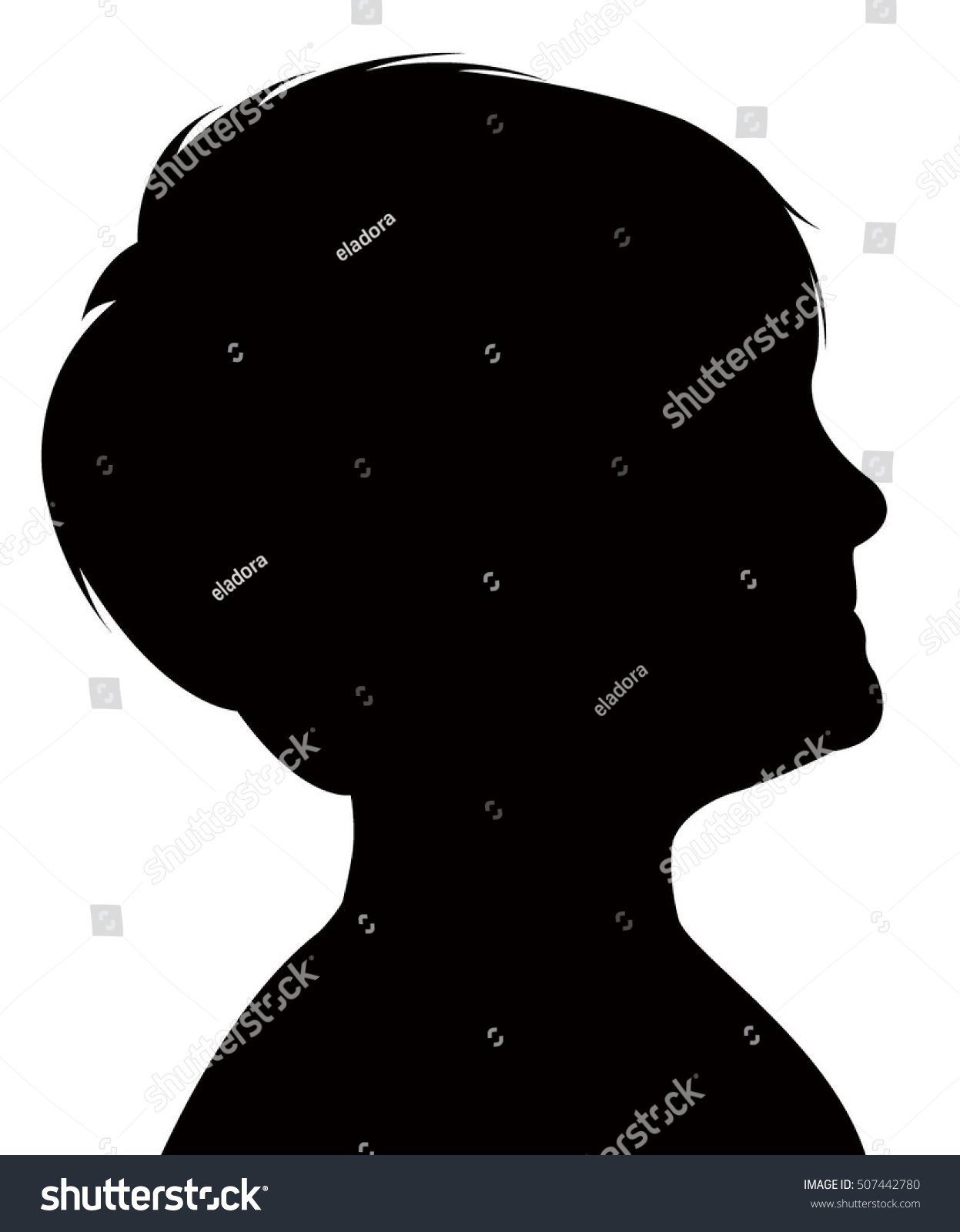 Kid Head Silhouette Vector Stok Vektör (Telifsiz) 507442780 | Shutterstock