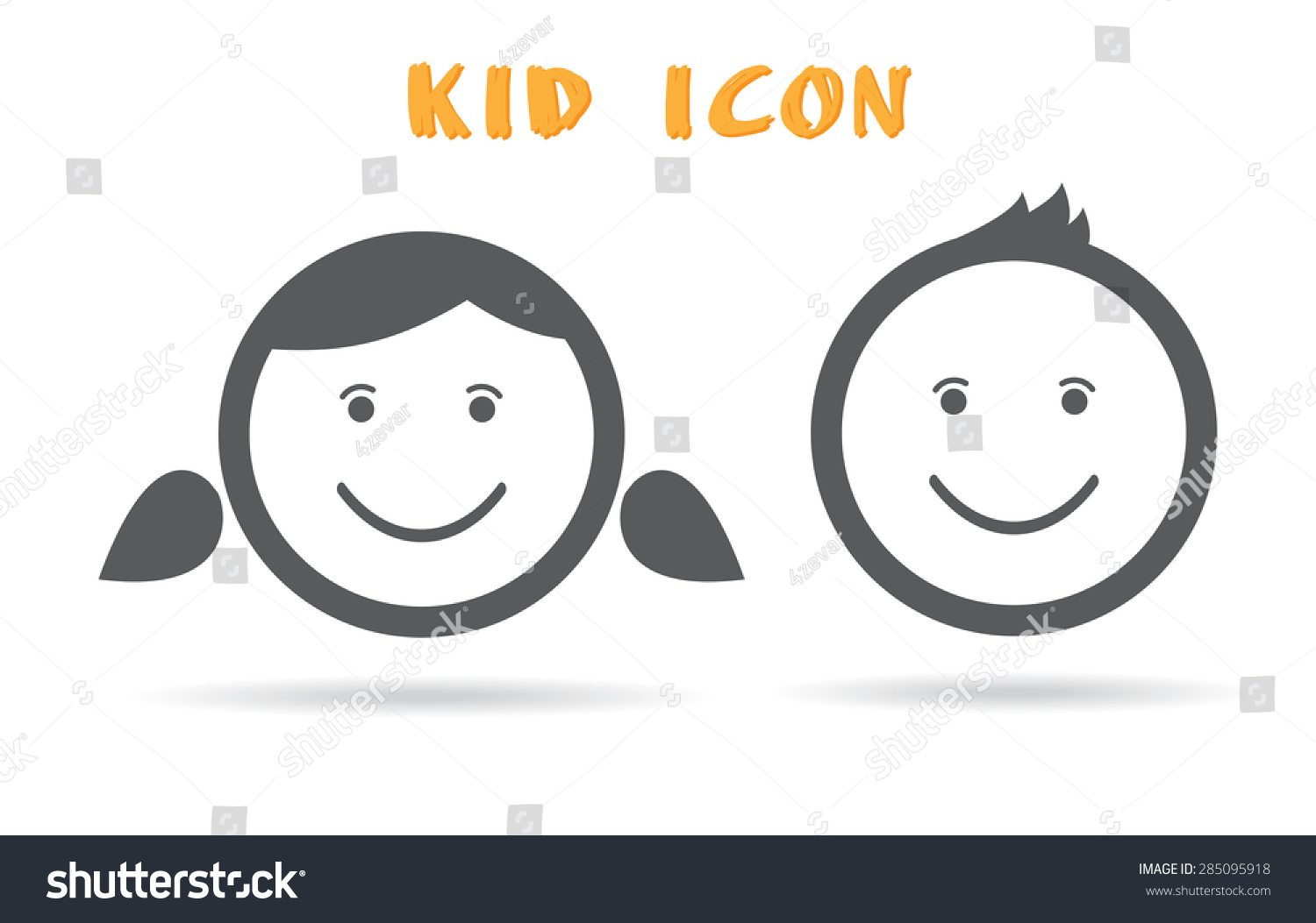 Kid Icon Stock Vector 285095918 : Shutterstock