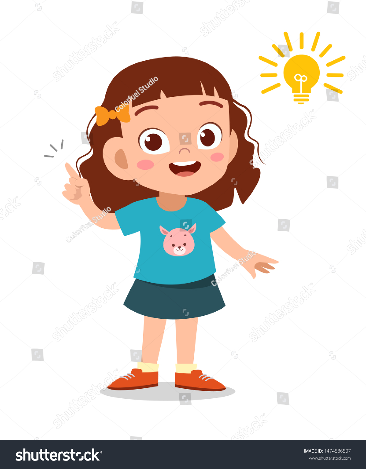Kid Idea Lamp Sign Vector: vector de stock (libre de regalías ...
