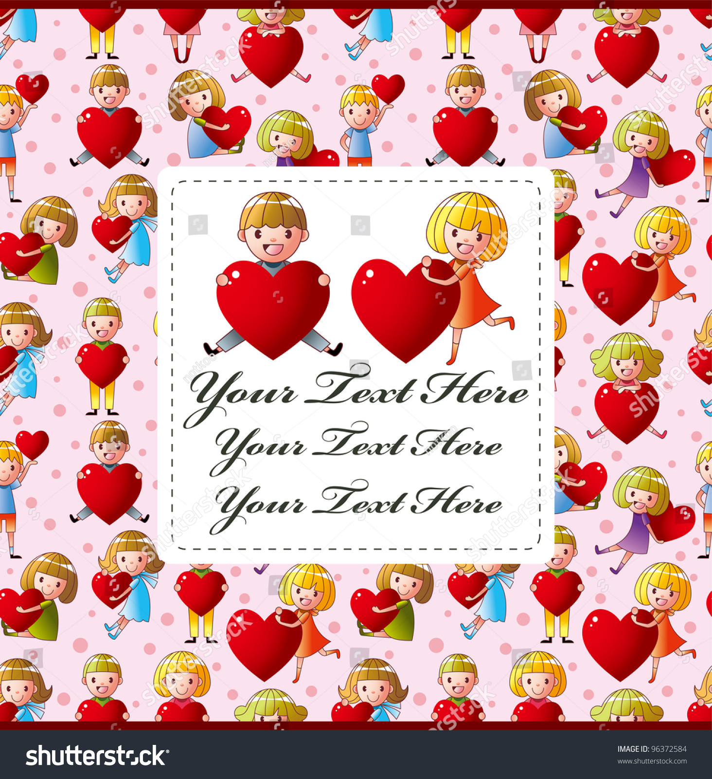 Kid Love Card Stock Vector (Royalty Free) 96372584 | Shutterstock