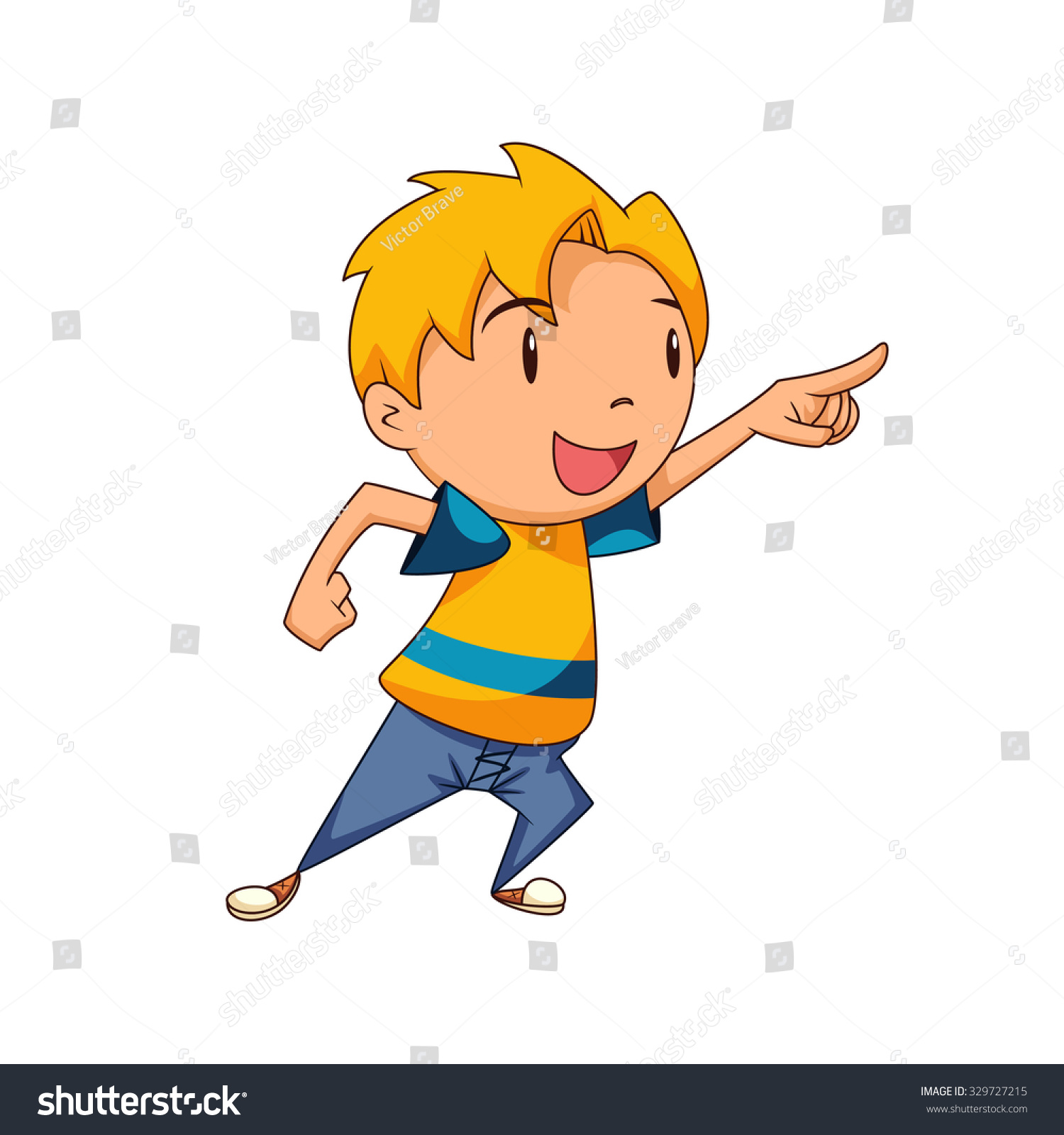 Kid Pointing Vector Illustration Stock Vector 329727215 - Shutterstock