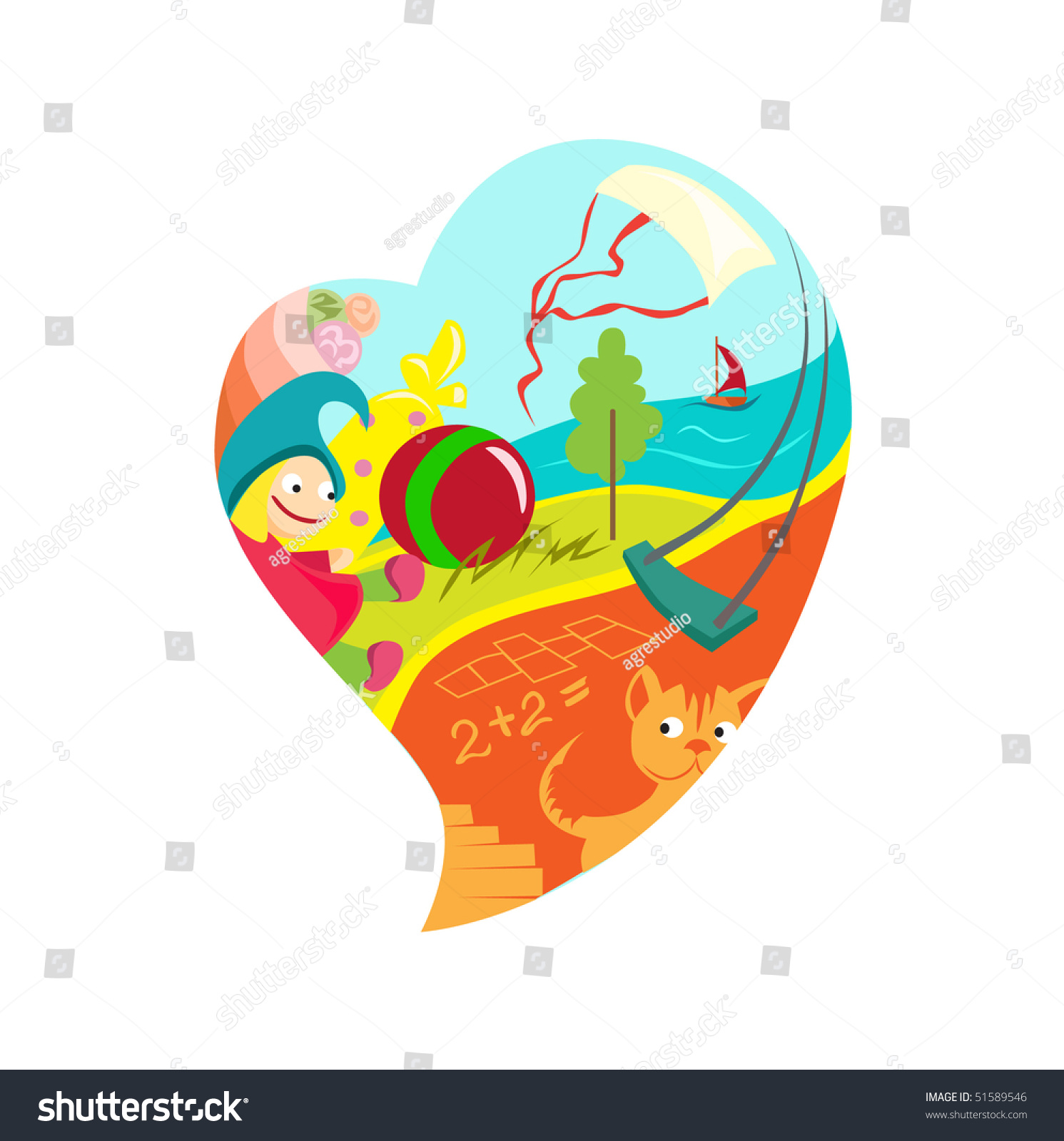Kids Heart Stock Vector (Royalty Free) 51589546 | Shutterstock