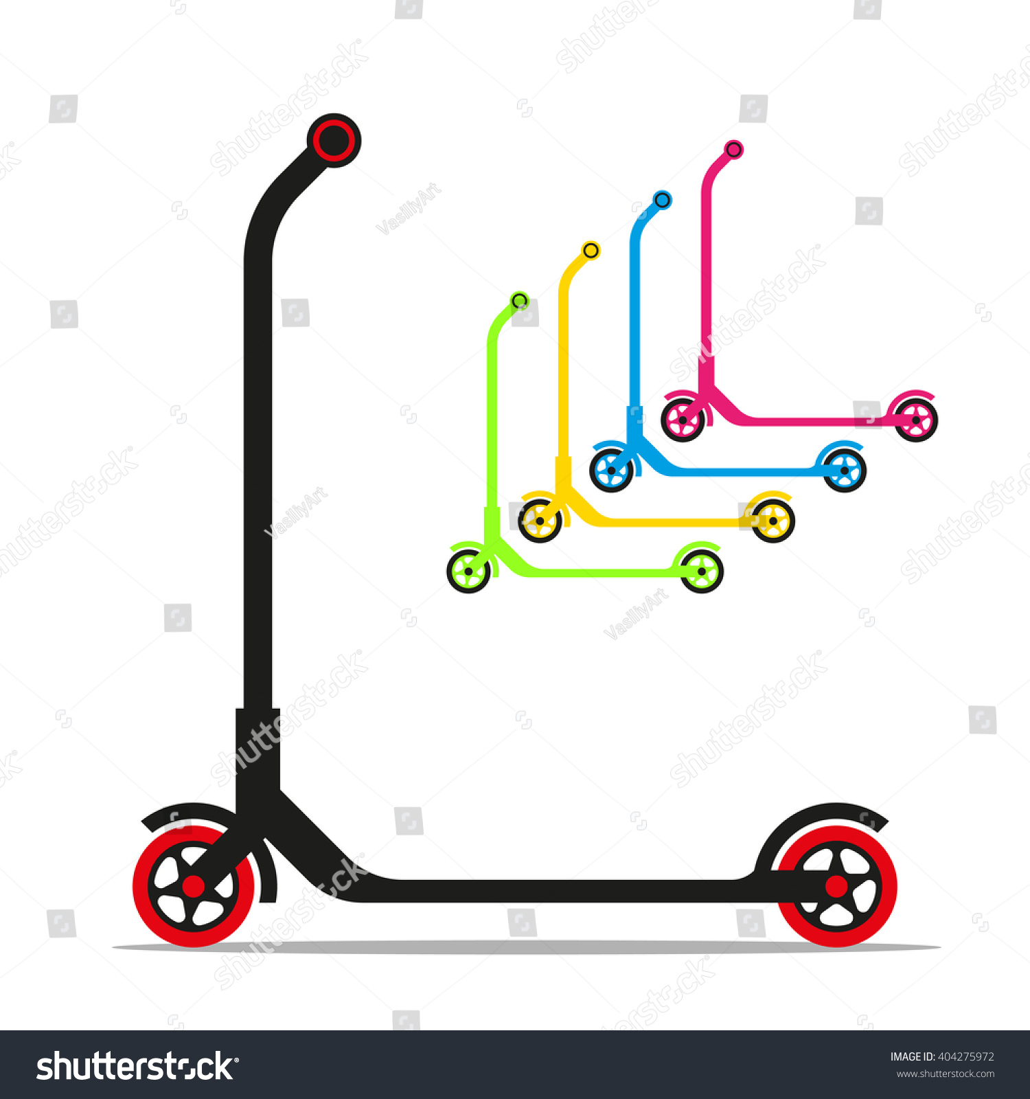 Kid Scooter Vector Illustration Stock Vector (Royalty Free) 404275972 ...