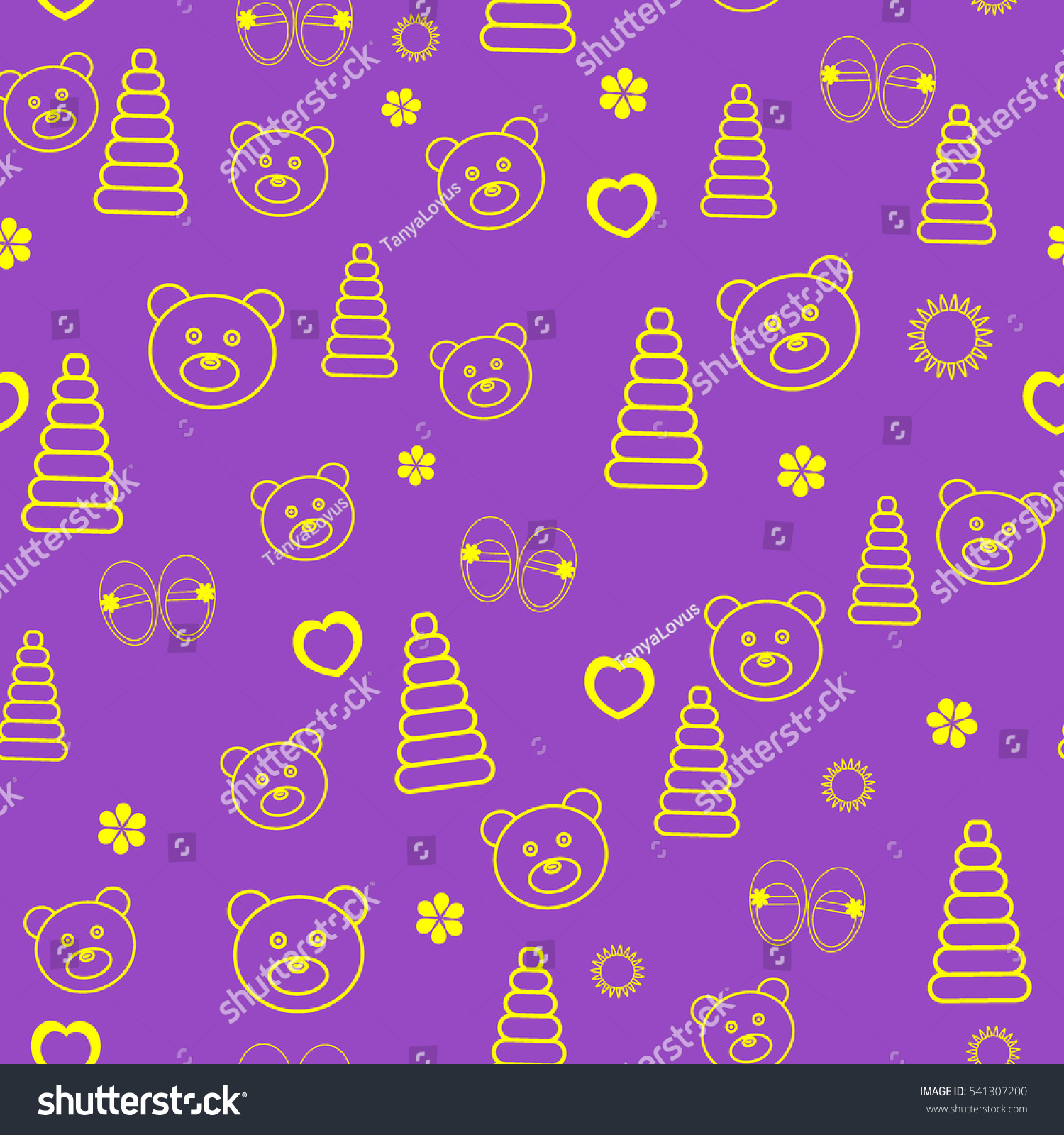 Kid Seamless Pattern Pyramid Heart Vector Stock Vector (Royalty Free ...
