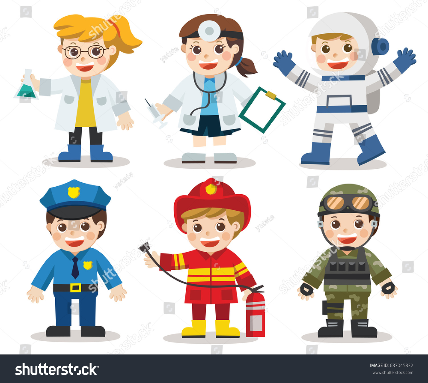 Kid Set Different Professions Doctor Scientist Stock Vector (Royalty ... Kid Set Different Professions Doctor Scientist Stock Vector (Royalty ...
