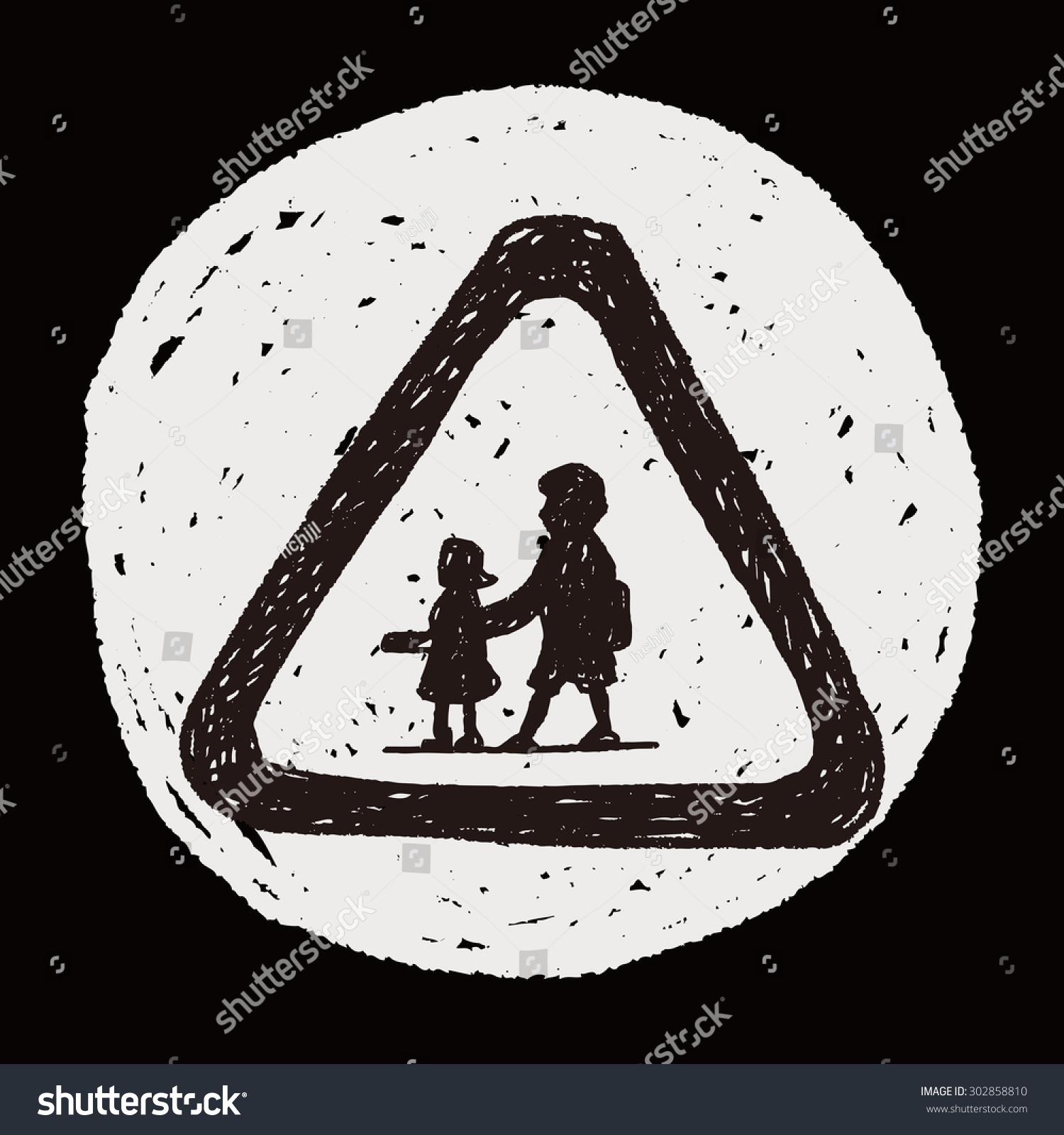 Kid Sign Doodle Stock Vector (Royalty Free) 302858810