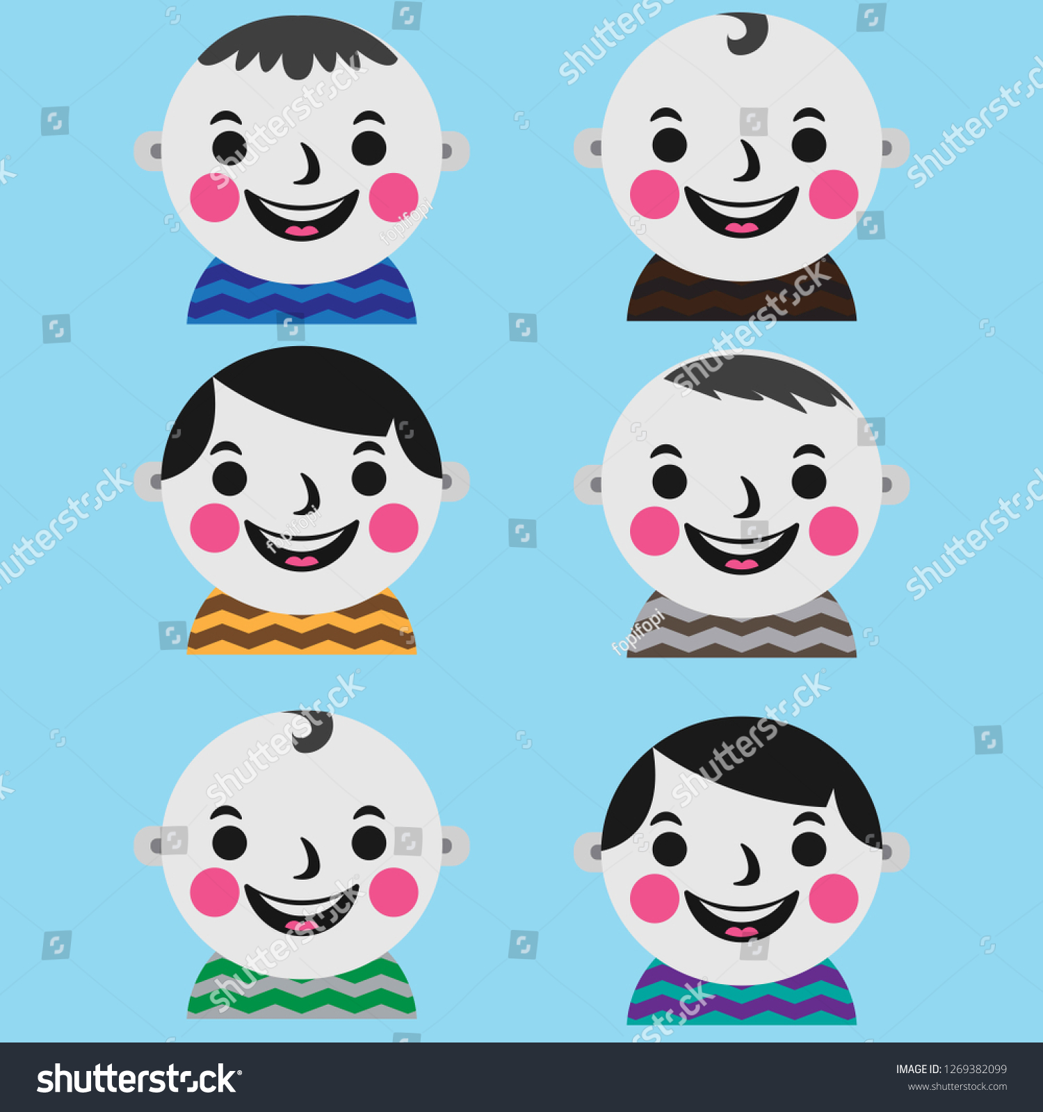 Kid Smile Avatar Stock Vector (Royalty Free) 1269382099