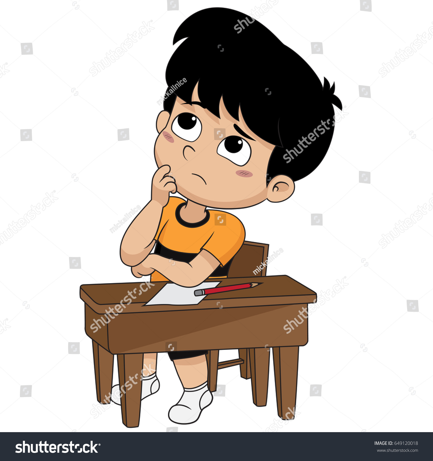 Kid Thinkingvector Illustration Stock Vector (Royalty Free) 649120018