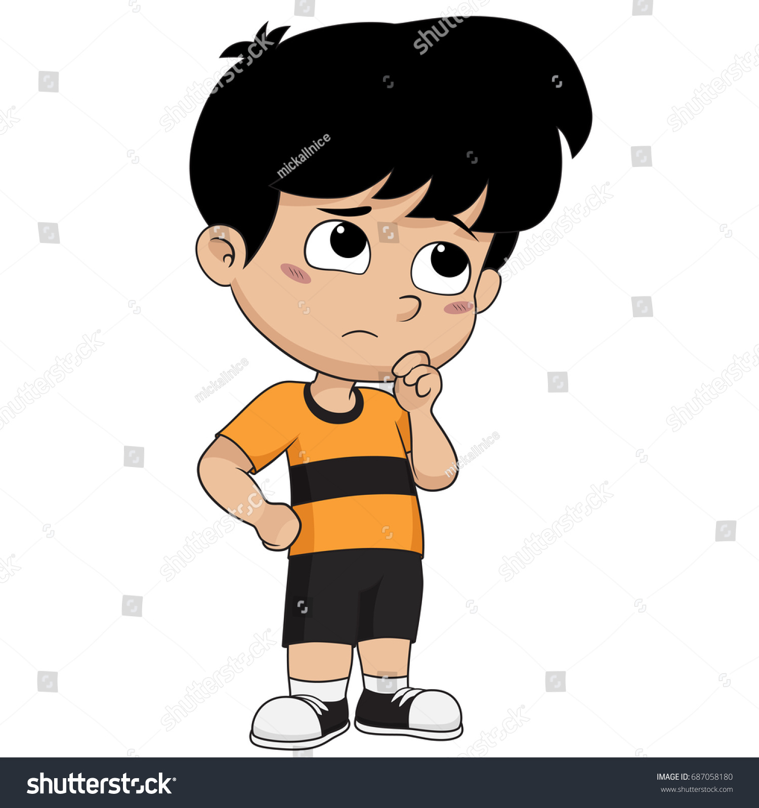 Kid Thinkingvector Illustration Stock Vector (Royalty Free) 687058180