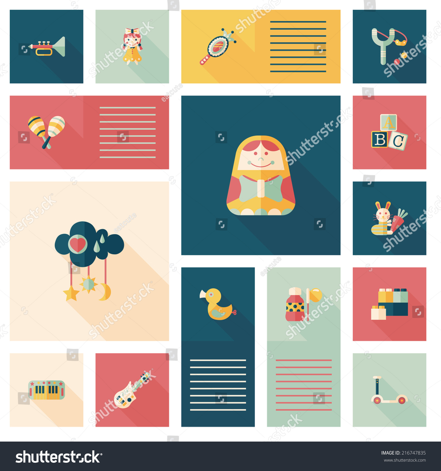 Kid Toys Flat App Ui Backgroundeps10 Stock Vector (Royalty Free ...