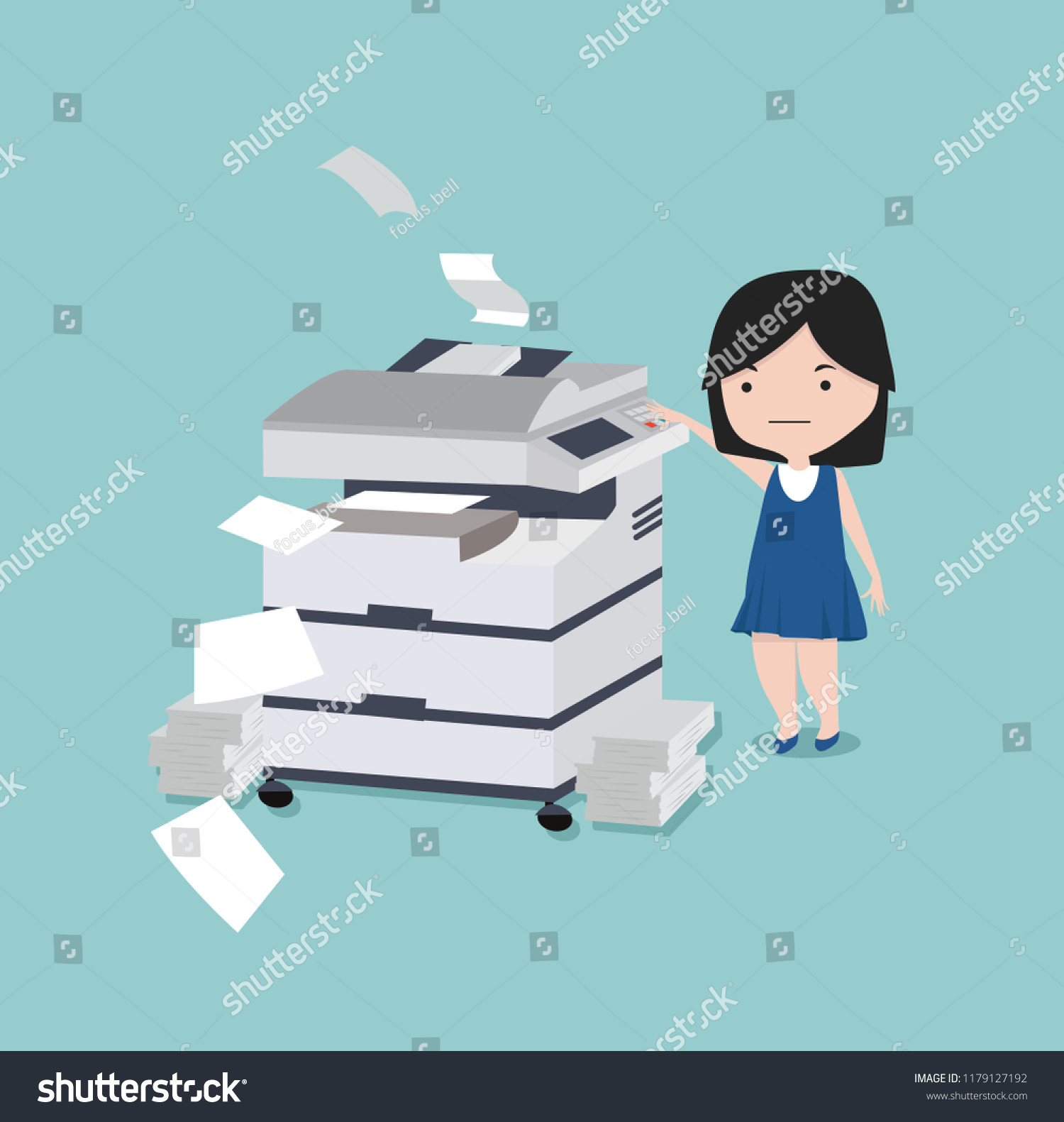 Kid Using Copy Print Office Multifunction Stock Vector (Royalty Free ...