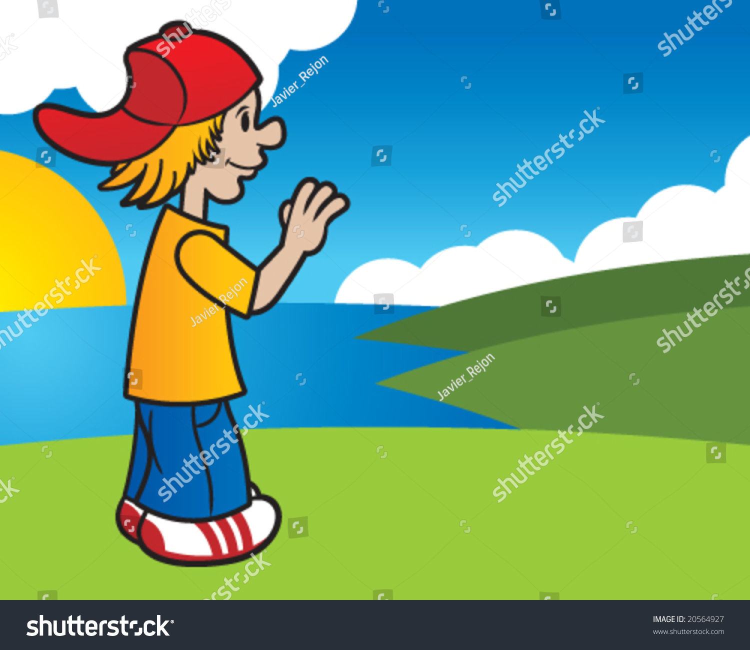 Kid Waving Stock Vector (Royalty Free) 20564927 | Shutterstock