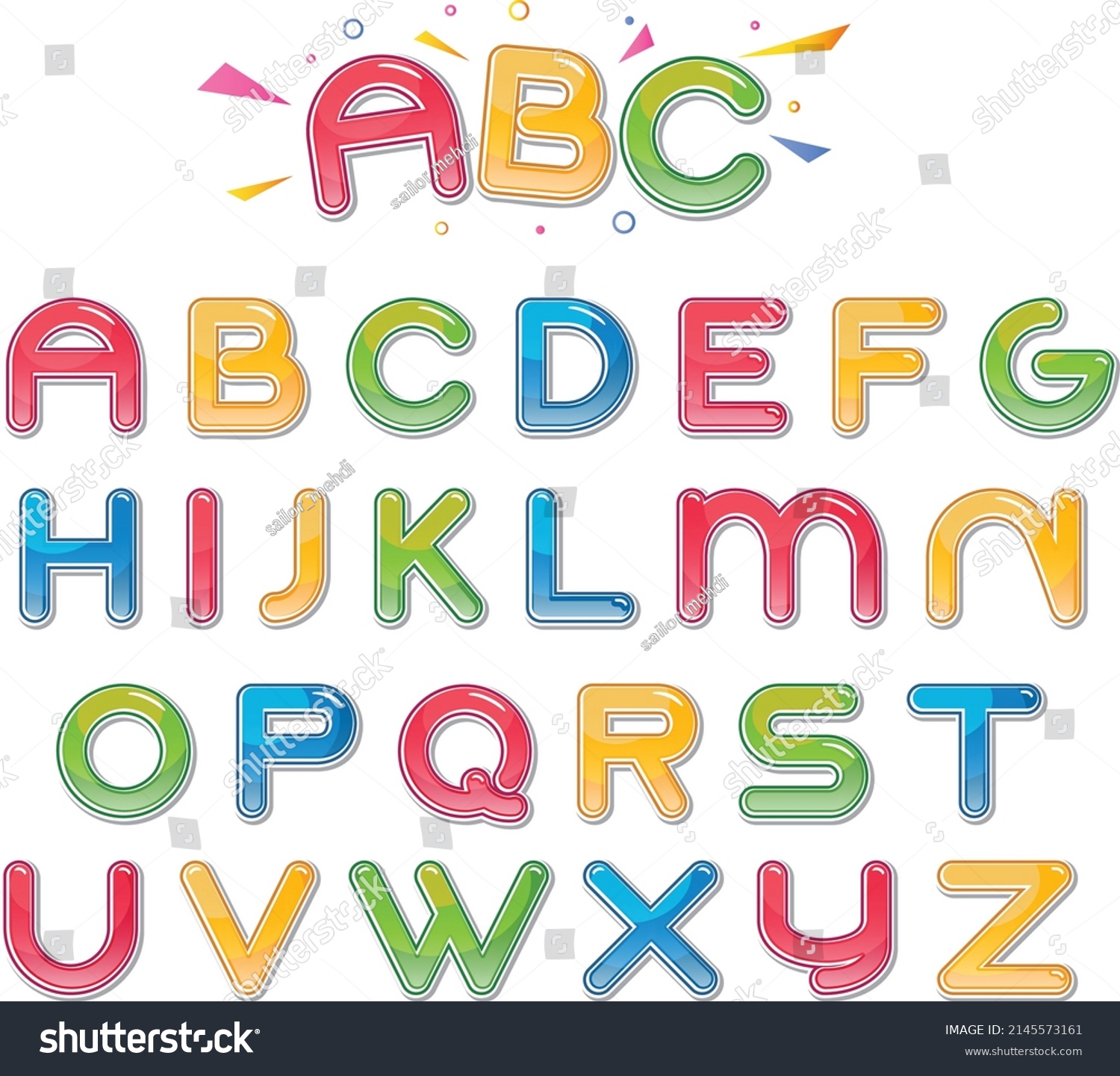 Kids Abc Alphabets Fonts Vector Stock Vector (Royalty Free) 2145573161 ...