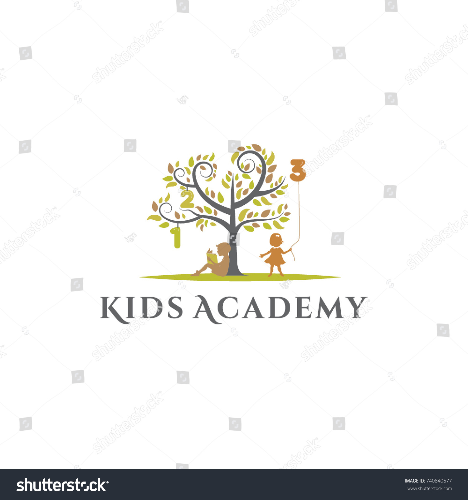 Kids Academy Vector Logo Design Template: vector de stock (libre de ...