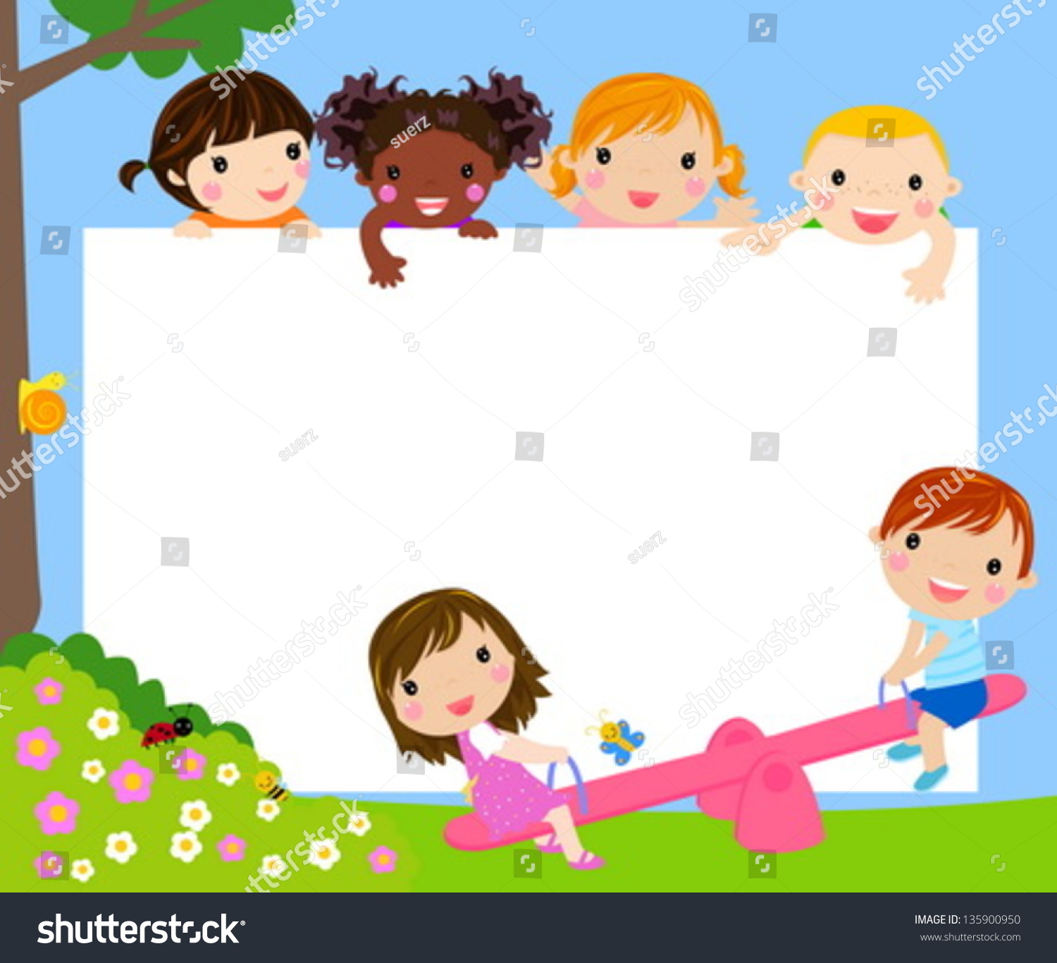 Kids Frame Stock Vector (Royalty Free) 135900950 | Shutterstock