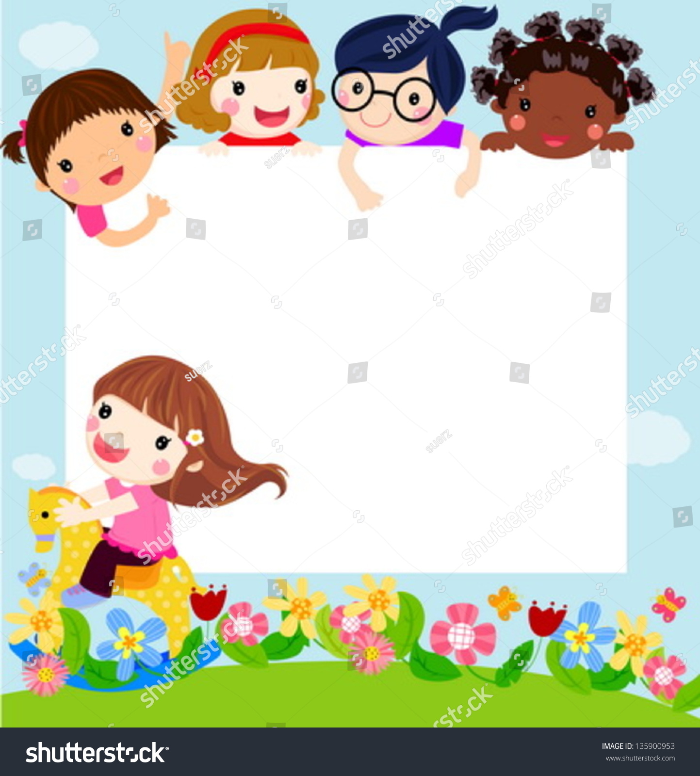 Kids Frame Stock Vector (Royalty Free) 135900953