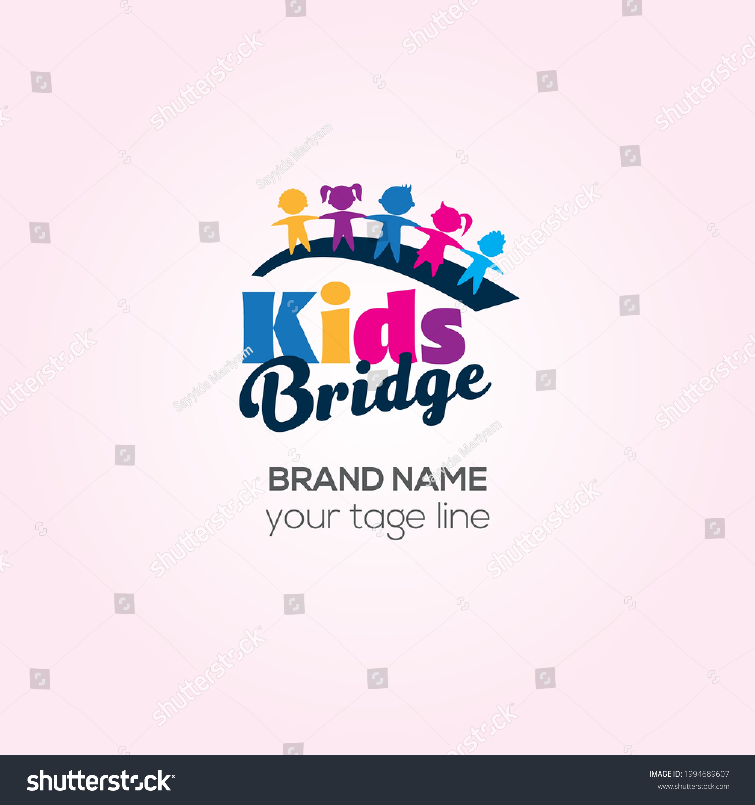 Kids Bridge Logo Kids Bridge Vector: เวกเตอร์สต็อก (ปลอดค่าลิขสิทธิ์ ...