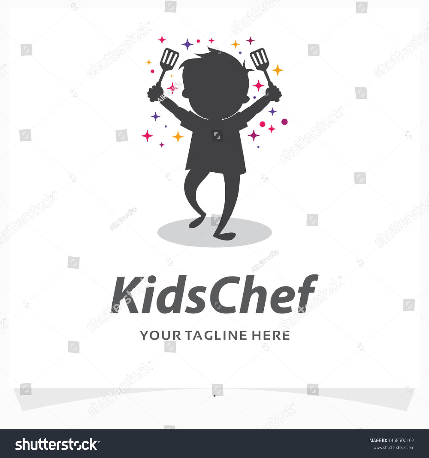 Kids Chef Logo Design Template Stock Vector (Royalty Free) 1458500102 ...