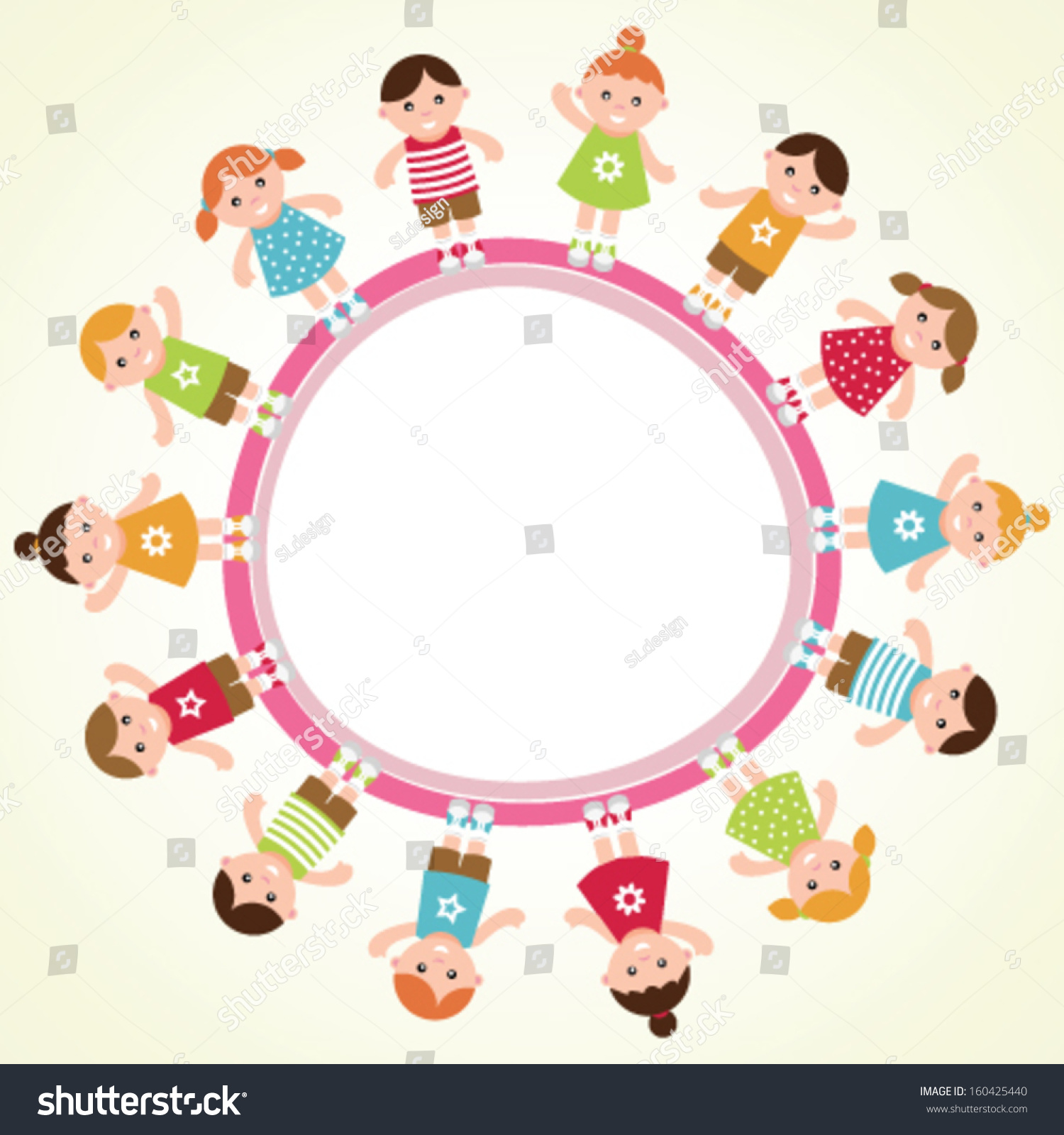 Kids Frame Vector Illustration: เวกเตอร์สต็อก (ปลอดค่าลิขสิทธิ์) 160425440
