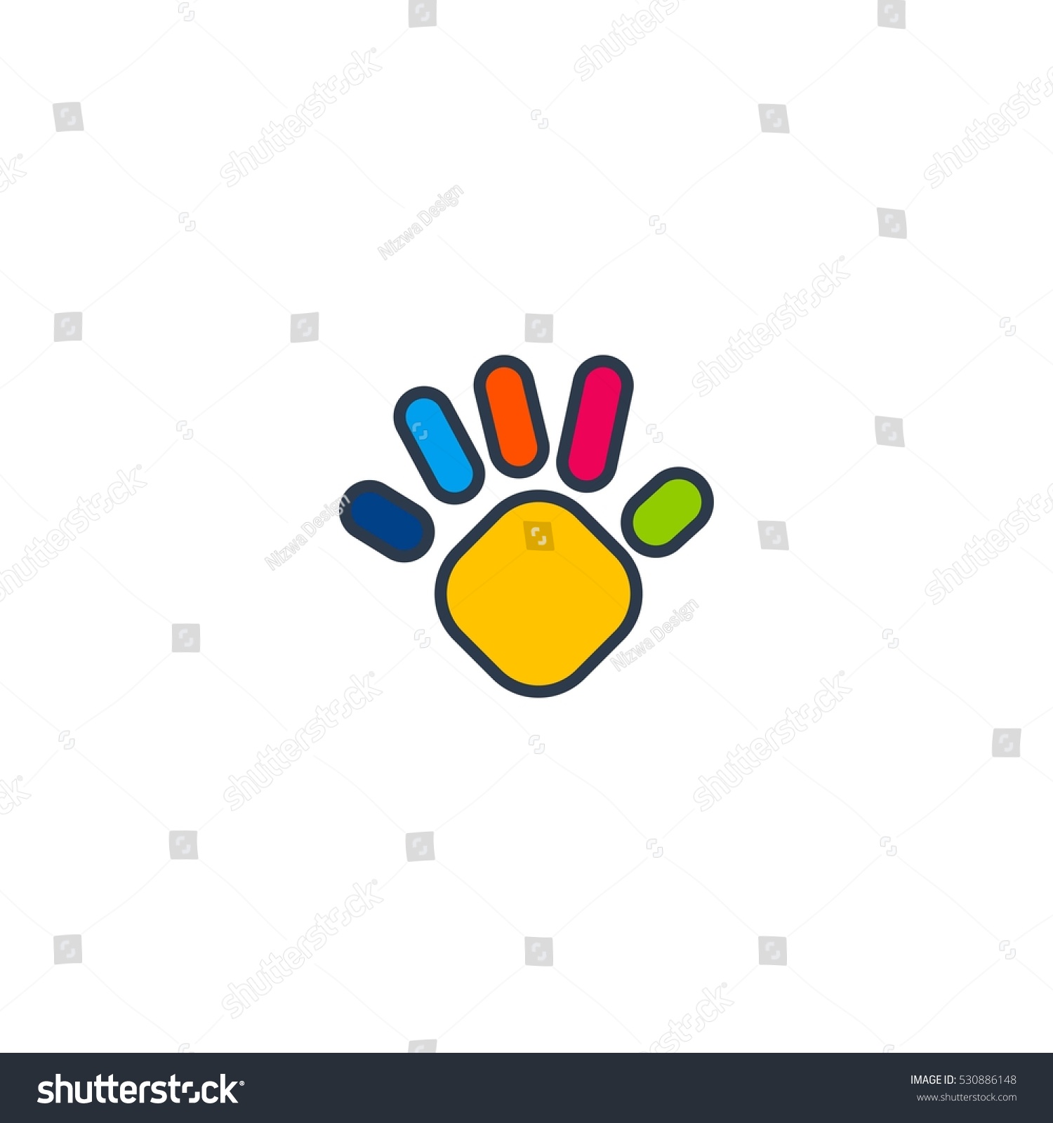 Kids Hand Abstract Vector Logo Design Stock Vector (Royalty Free ...