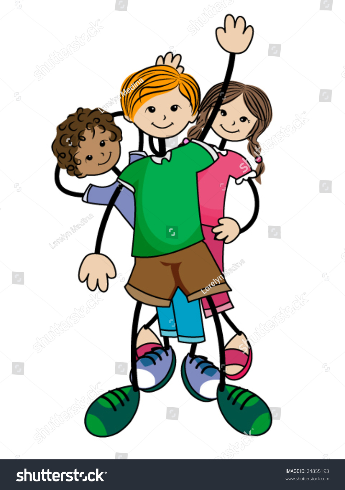 Kids Line Vector Stock Vector (Royalty Free) 24855193