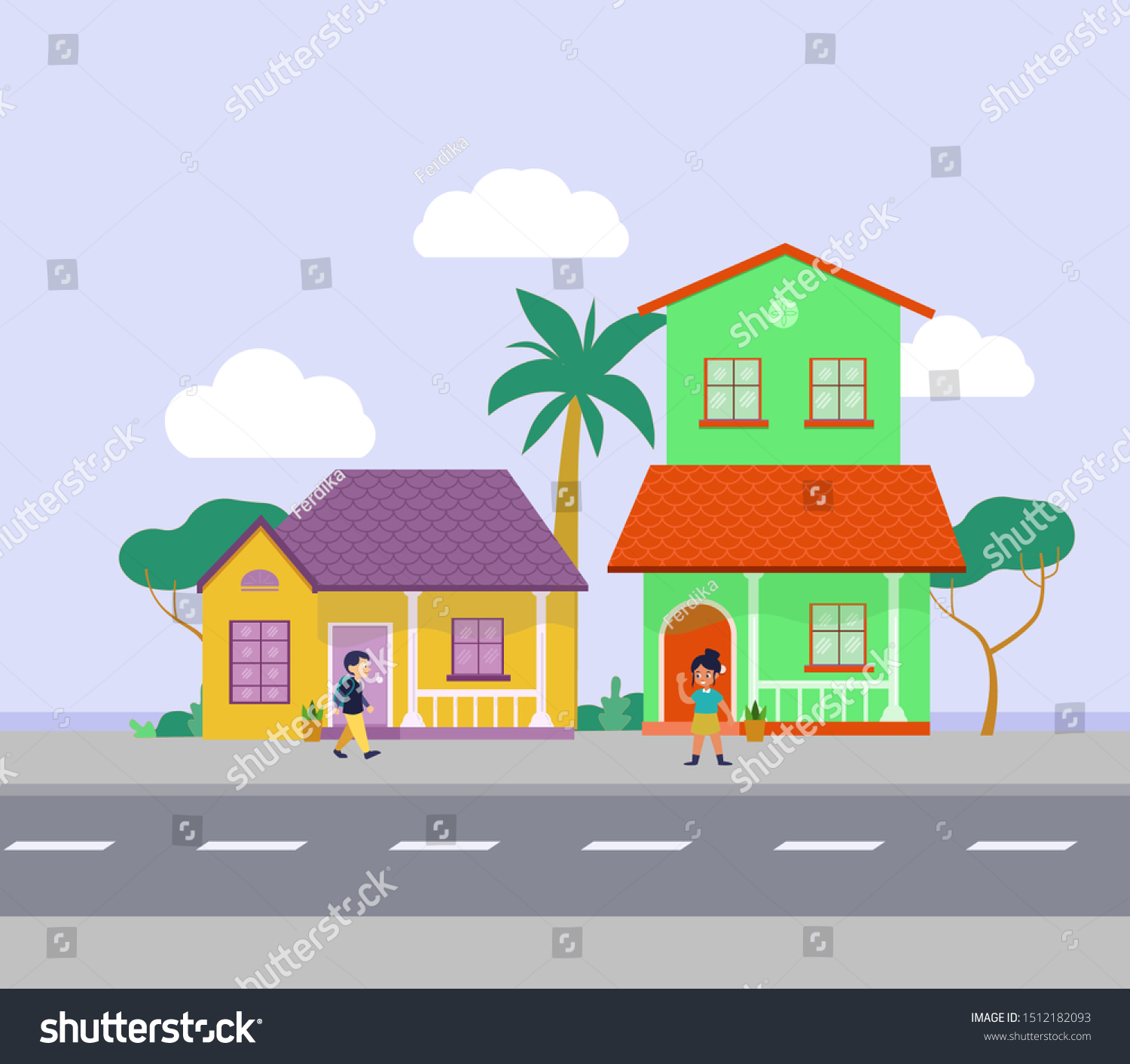 Kids House Vector Template Vector Stock Vector (Royalty Free) 1512182093