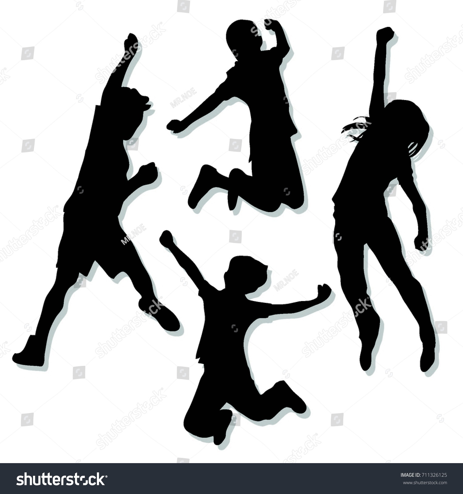 Kids Jump Vector Stock Vector (Royalty Free) 711326125 | Shutterstock