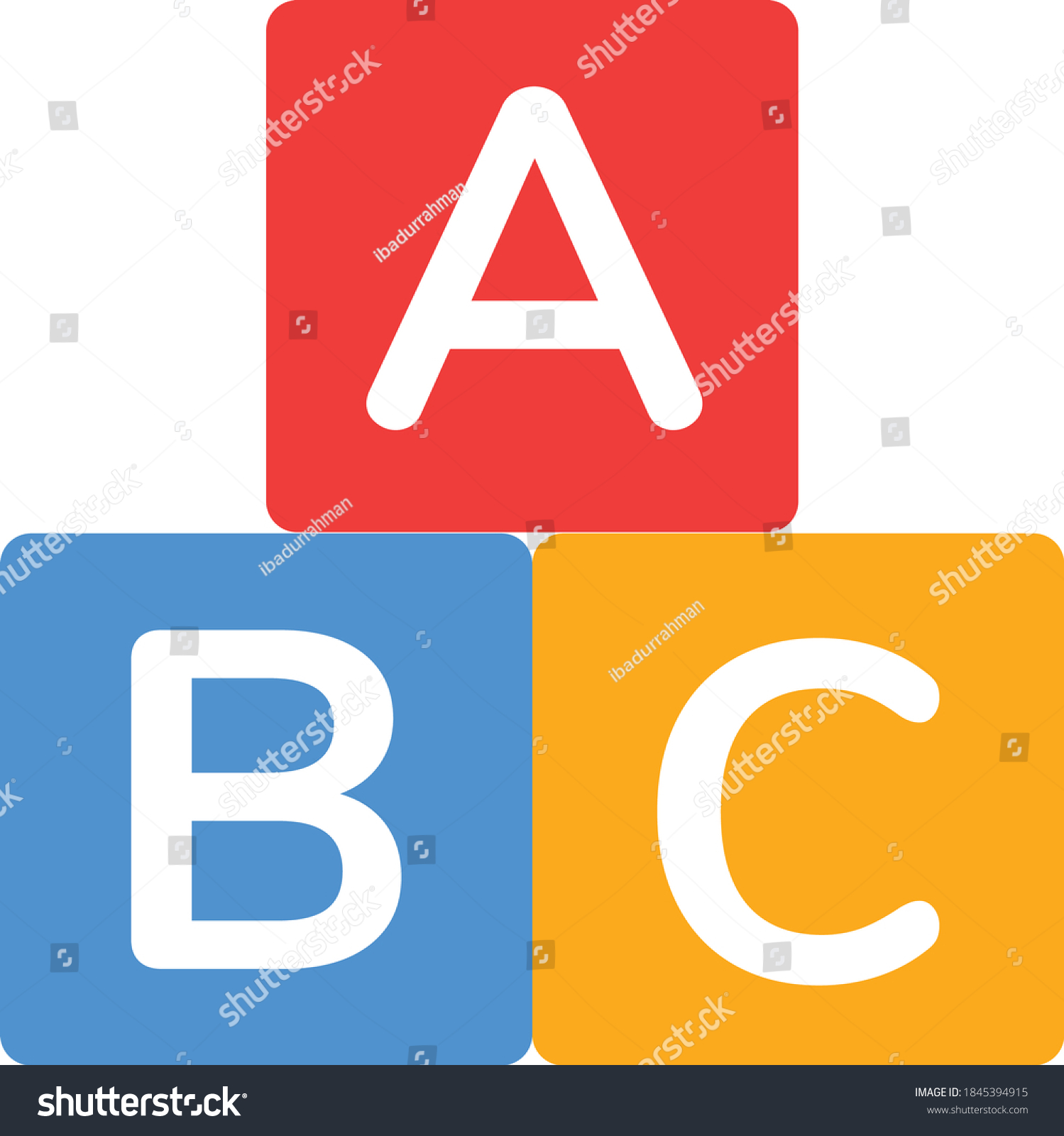 Kids Learning Alphabets Abc Box Shape Stock Vector (Royalty Free ...