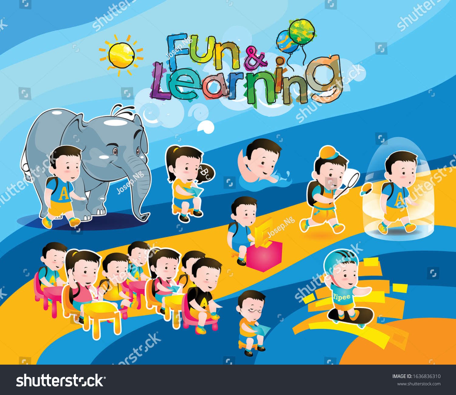 Kids Learning Icons Set Vector Format Stock Vector (Royalty Free ...