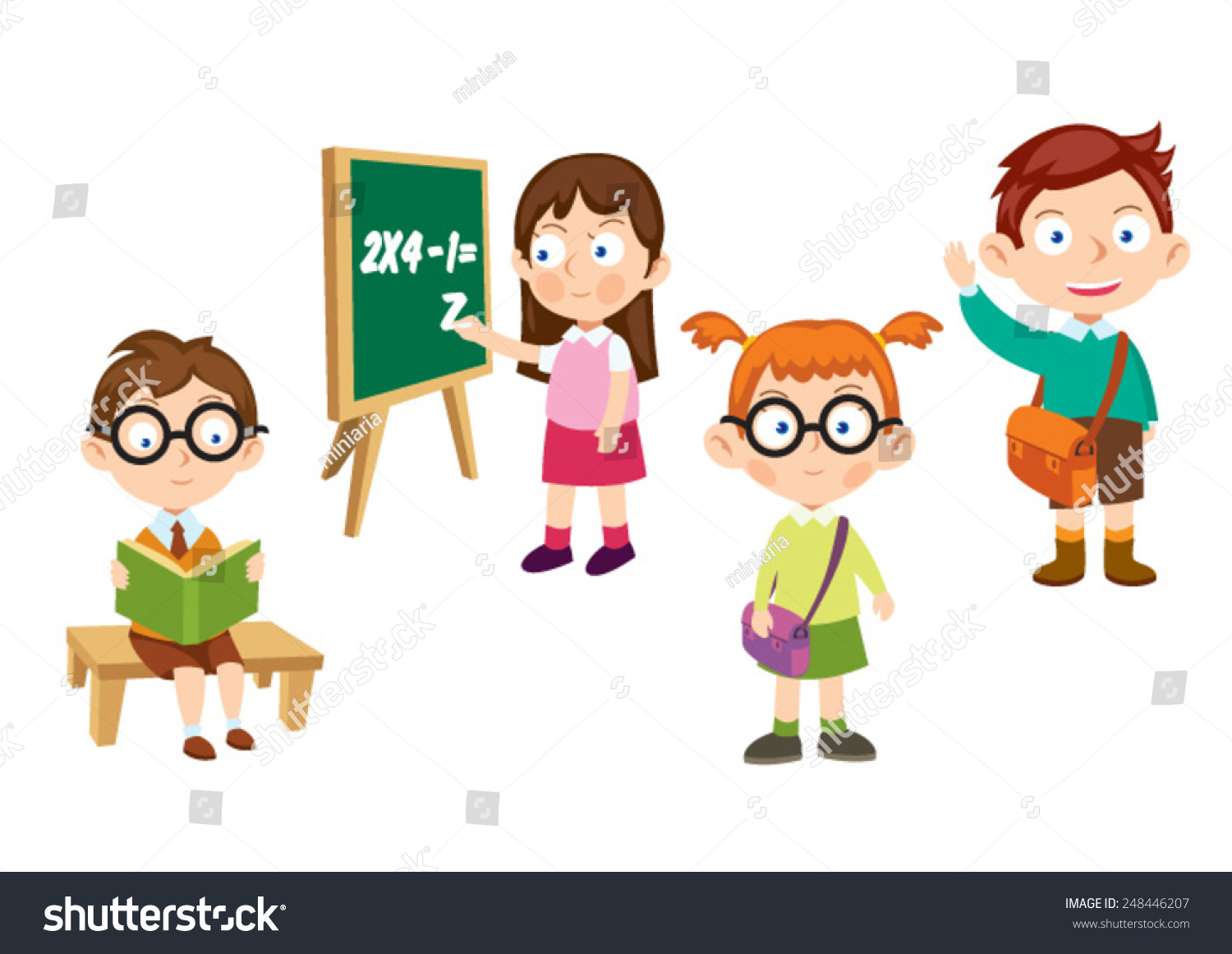 Kids Learning School Stock Vector (Royalty Free) 248446207