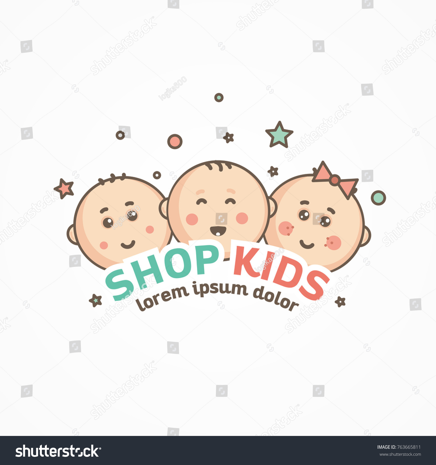 Kids Logo Design Template Stock Vector (Royalty Free) 763665811 ...