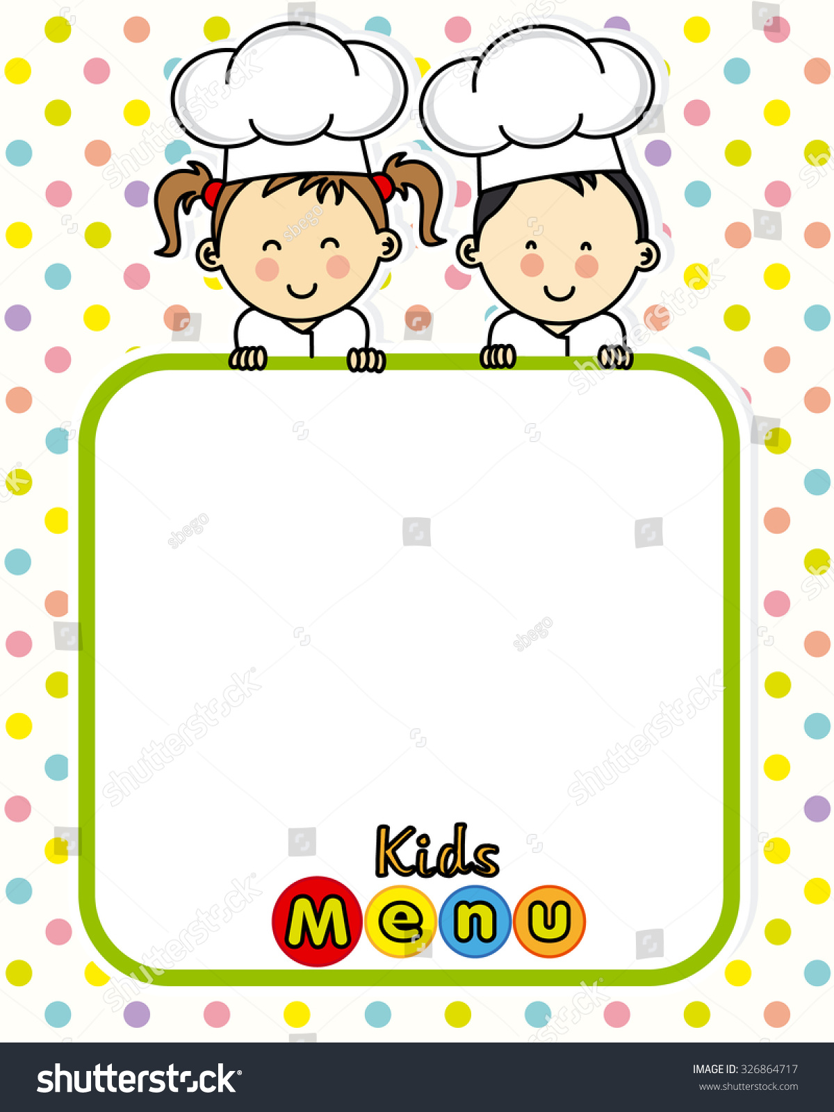 Menú Niños: vector de stock (libre de regalías) 326864717 | Shutterstock