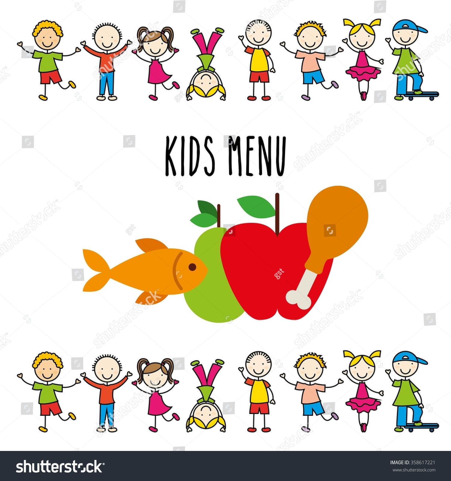Kids Menu Design Stock Vector (Royalty Free) 358617221