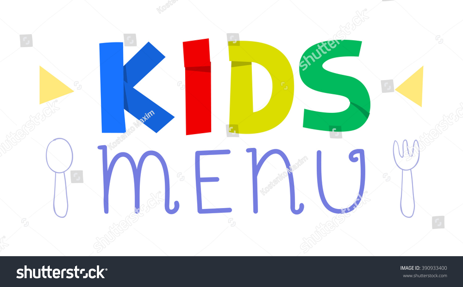 Kids Menu Logo Design Template Stock Vector (Royalty Free) 390933400