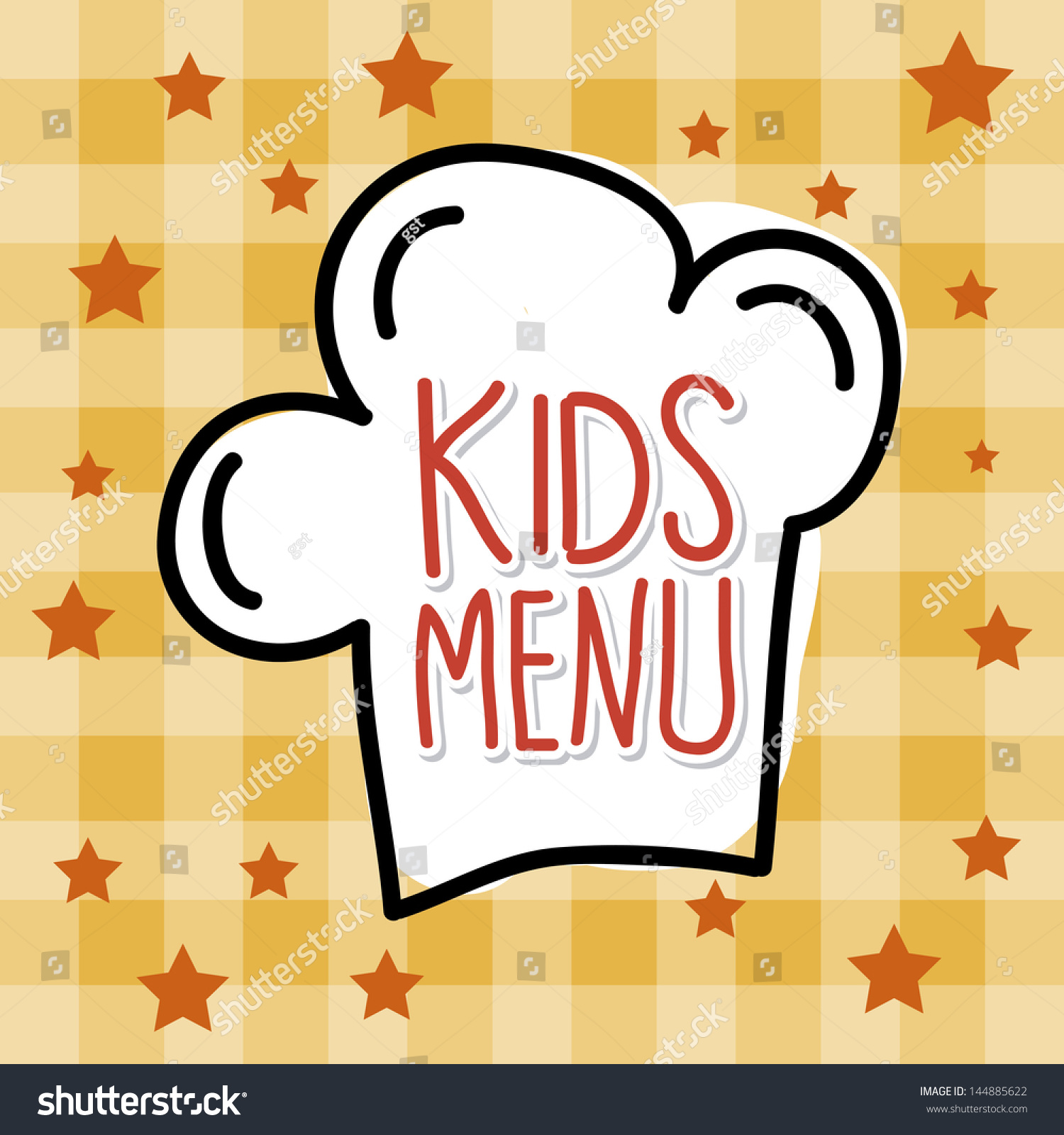 Kids Menu Over Tablecloth Background Vector Stock Vector (Royalty Free ...