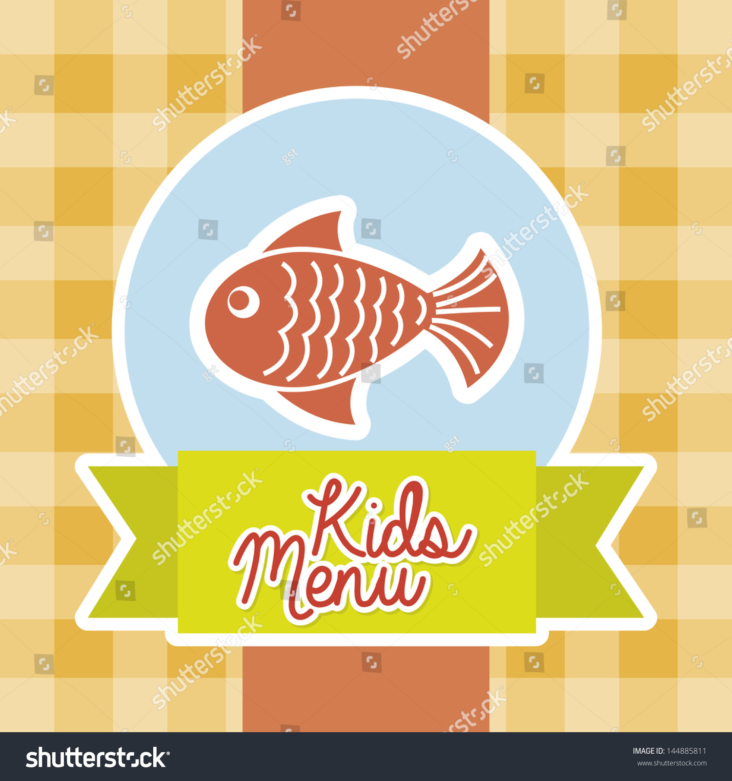Kids Menu Over Tablecloth Background Vector Stock Vector (Royalty Free ...