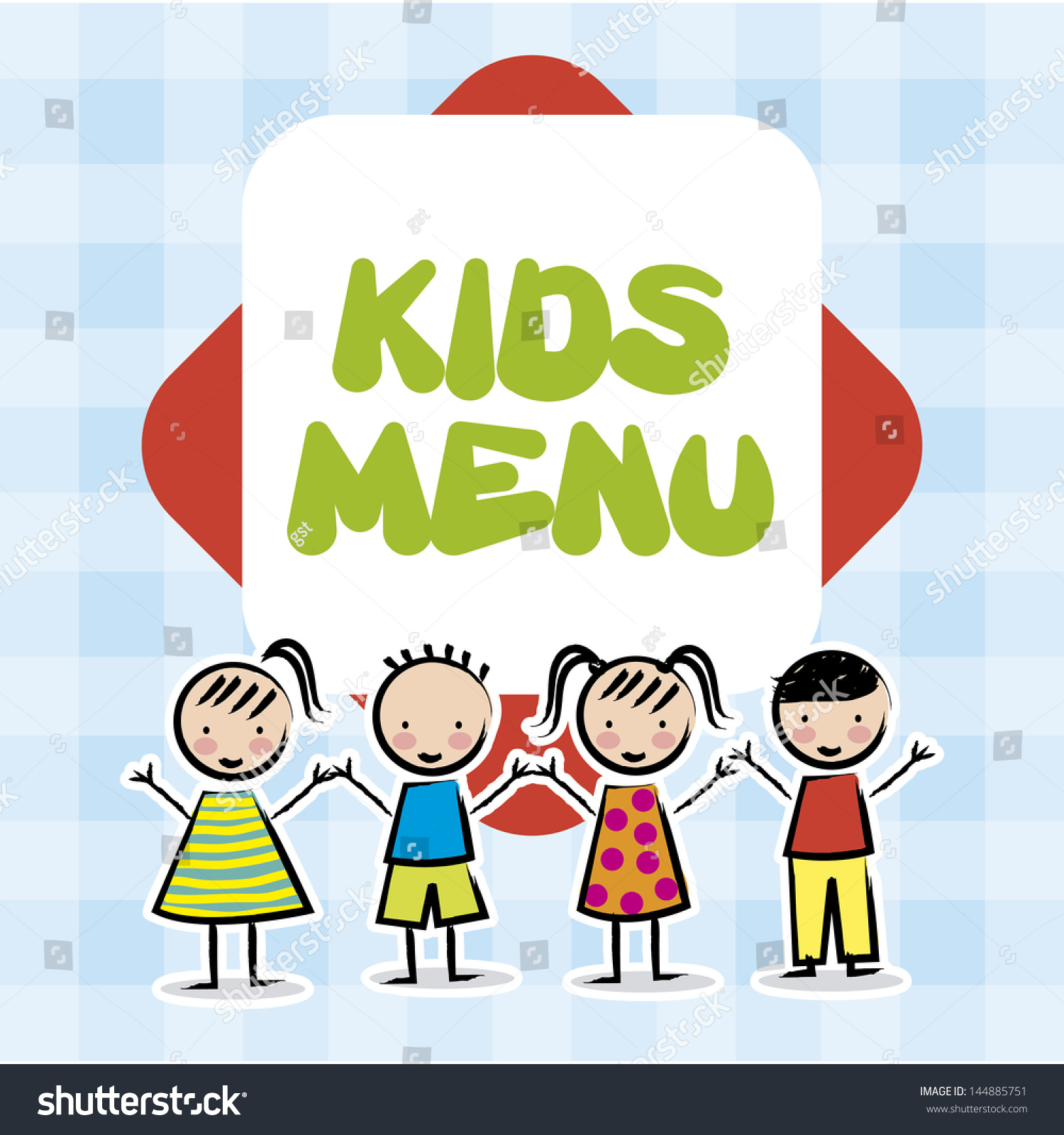 Kids Menu Over Tablecloths Background Vector Stock Vector (Royalty Free ...